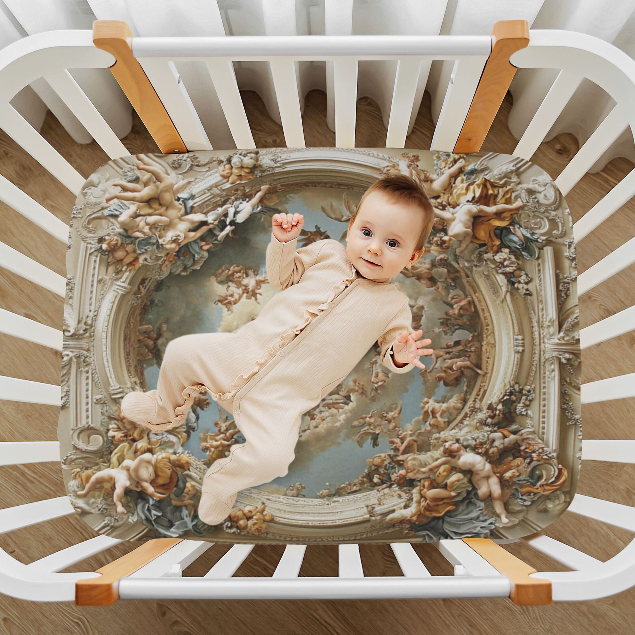 WOBOGO The Baroque Pattern Baby Crib Sheets Super Soft Microfiber ...