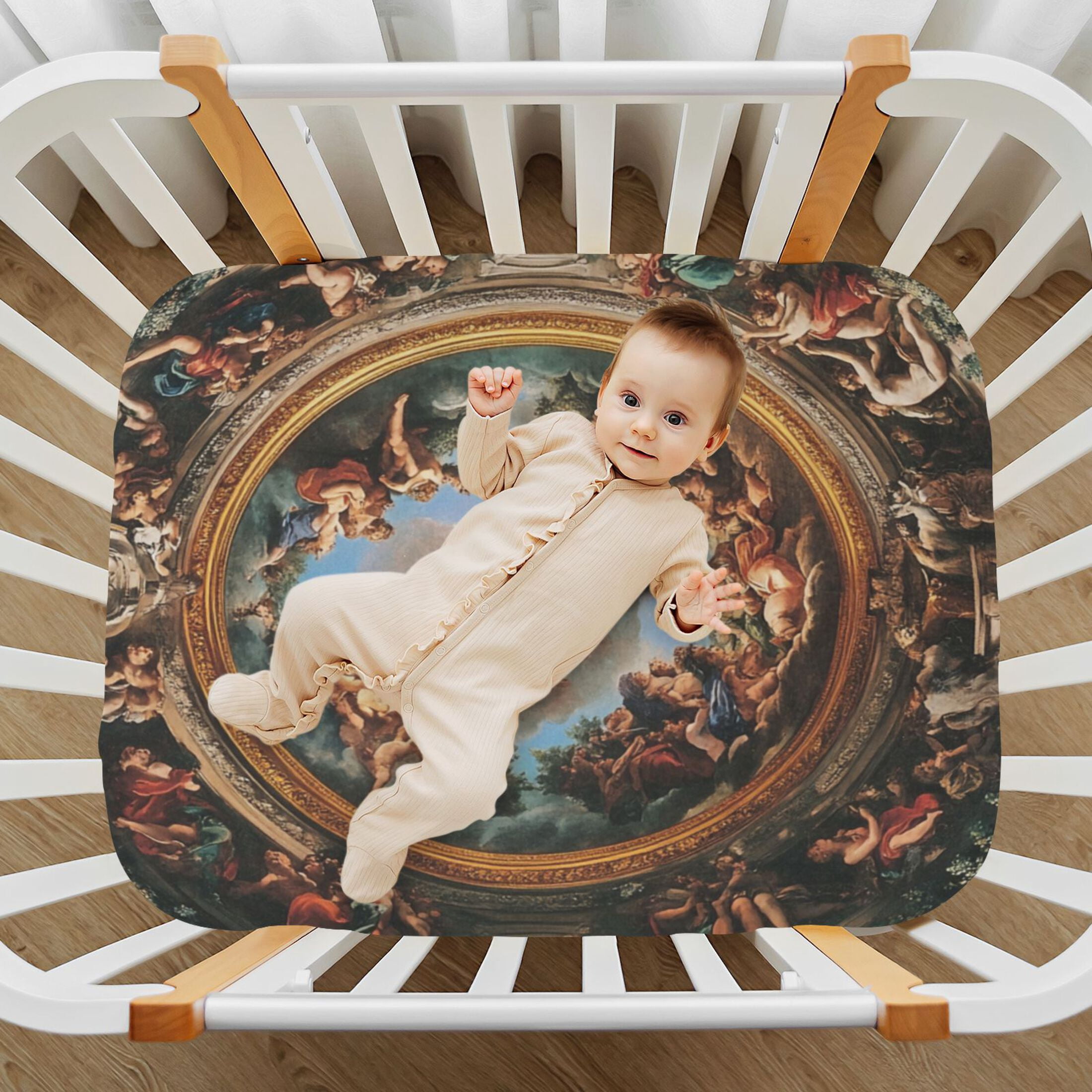 WOBOGO The Baroque Pattern Baby Crib Sheets Super Soft Microfiber ...