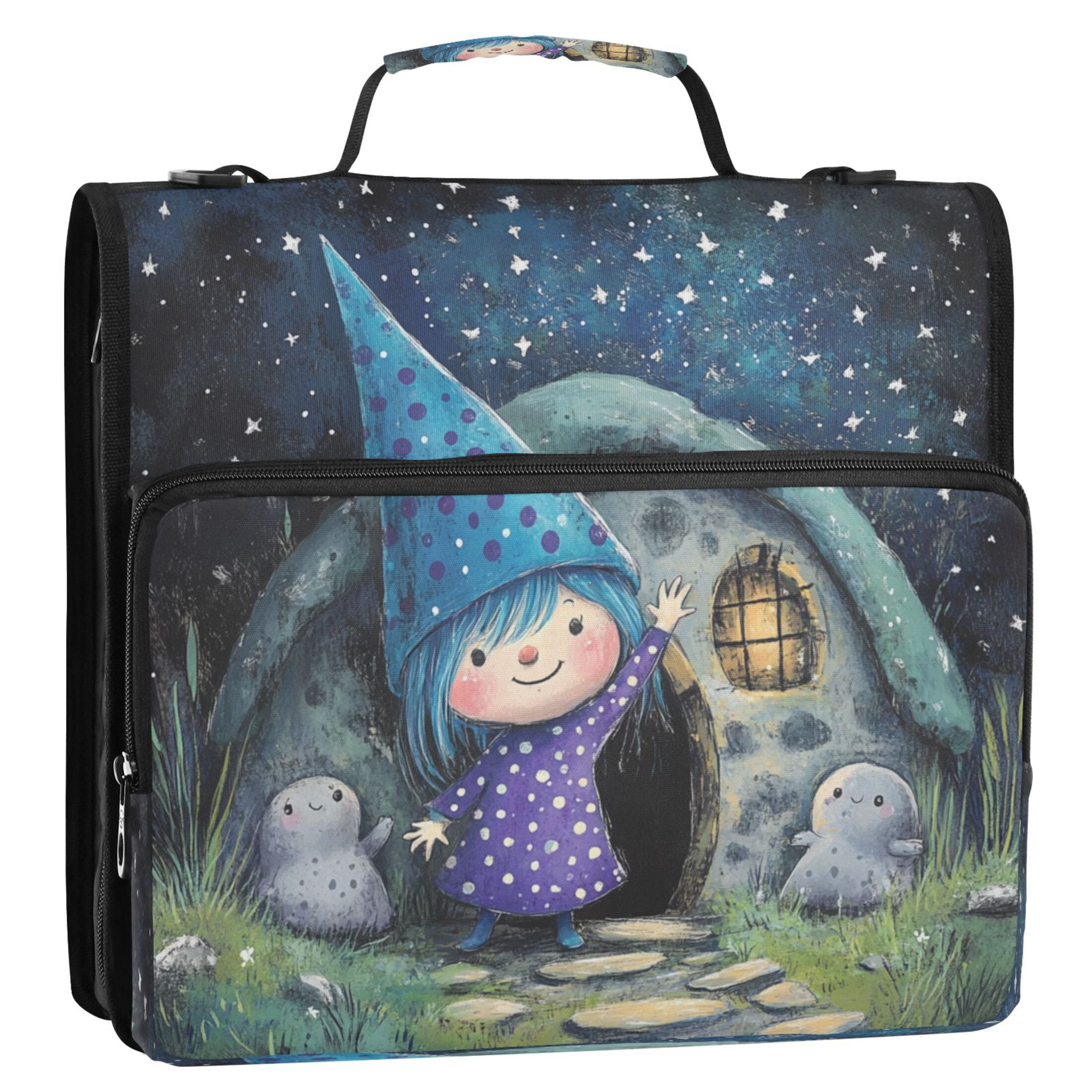 WOBOGO The Blue Fairy Ring Binder Bag 1.5in Folder Organizer with ...