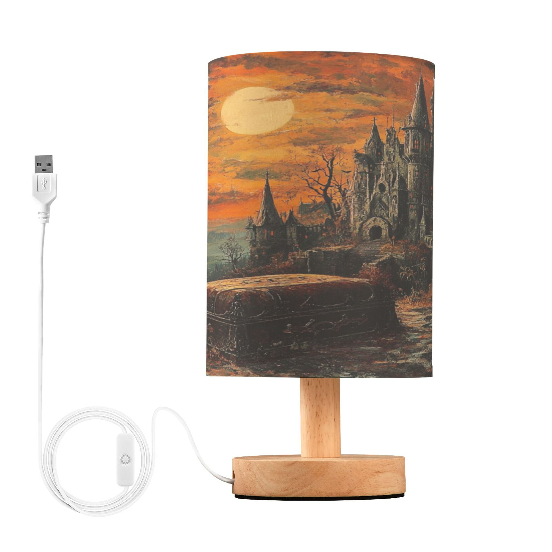 WOBOGO The Coffin Of The Vampire Count Bedroom Table Lamp USB Power ...