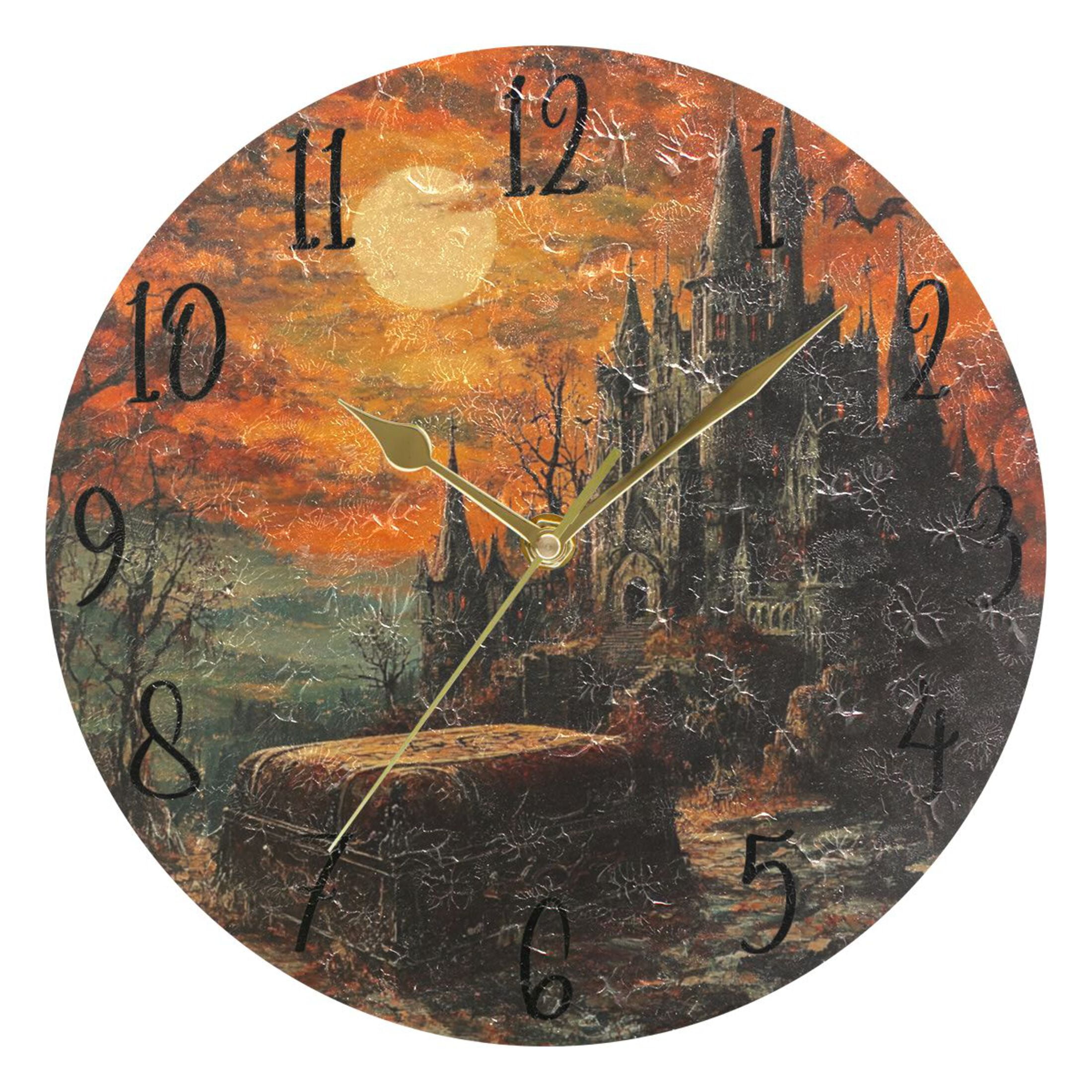WOBOGO The Coffin Of The Vampire Count Wall Clock 10in Silent Mechanism ...