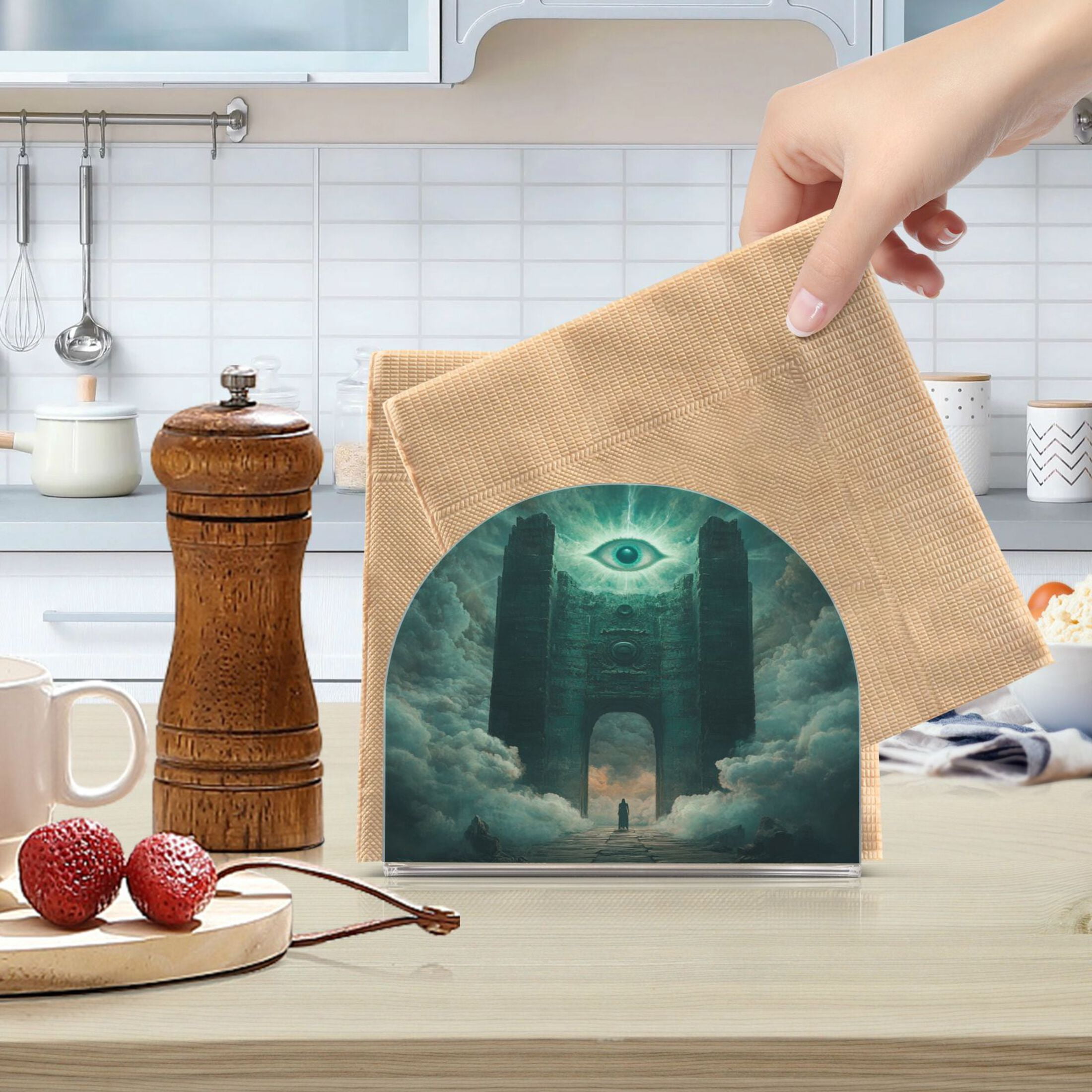 WOBOGO The Eye Of Heaven Clear Acrylic Napkin Holder Kitchen Tissue ...