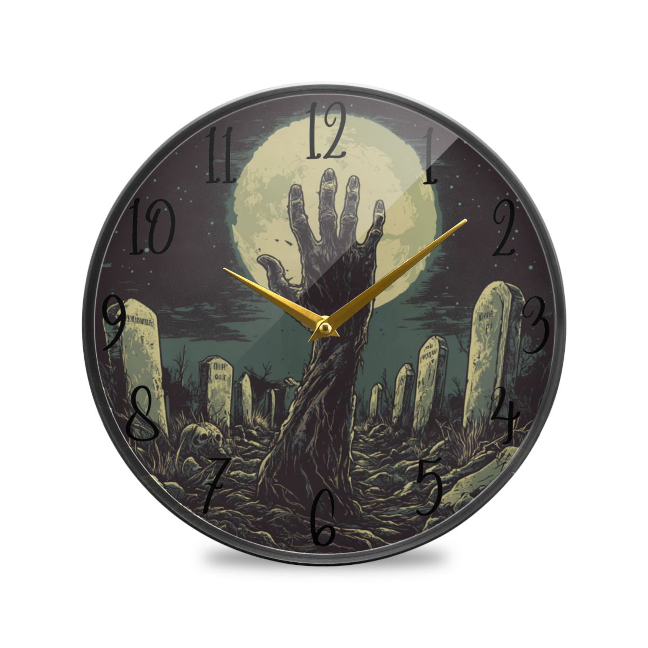 WOBOGO The Graveyard Of Horrors Acrylic Wall Clock Battery Operated 9 ...