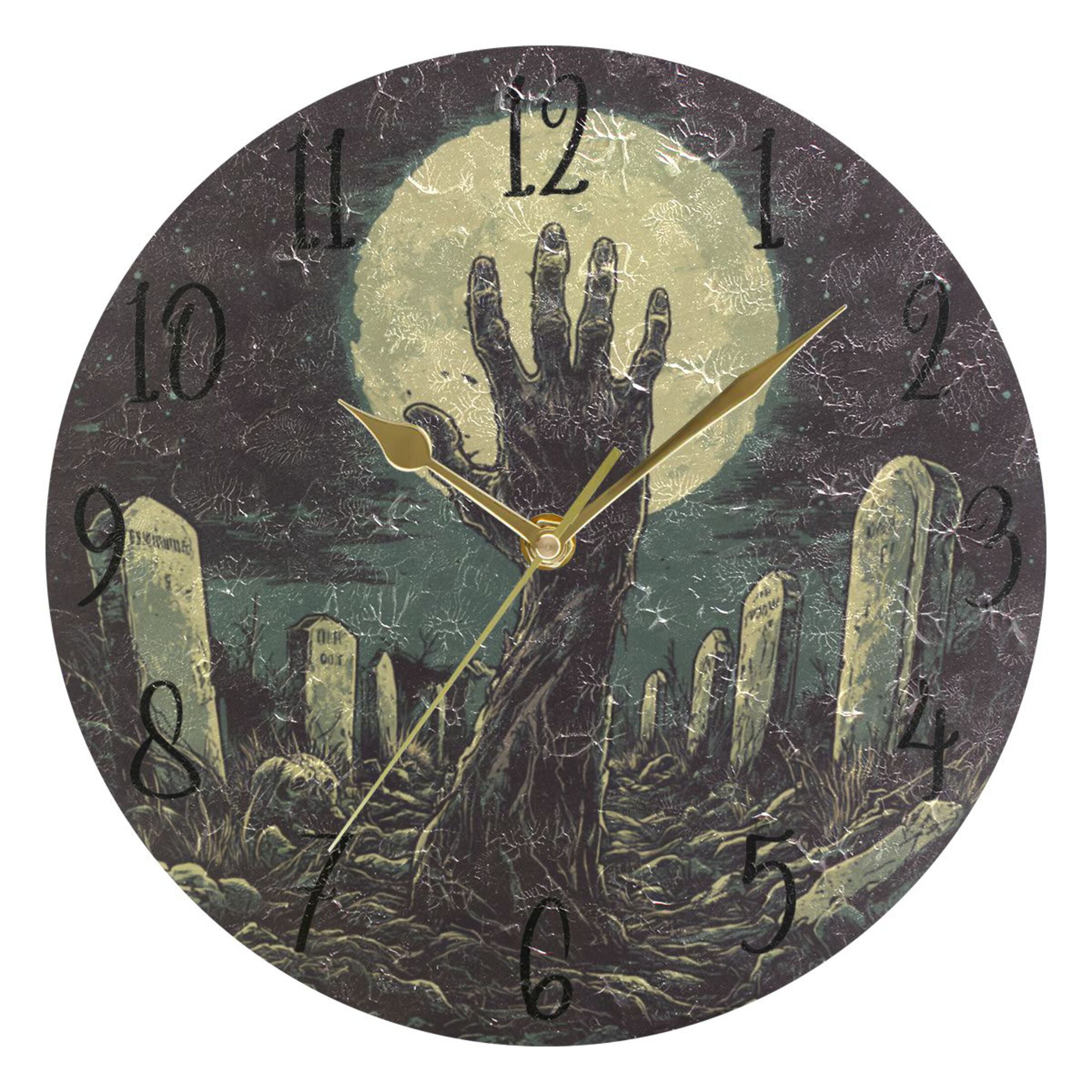 WOBOGO The Graveyard Of Horrors Wall Clock 10in Silent Mechanism ...