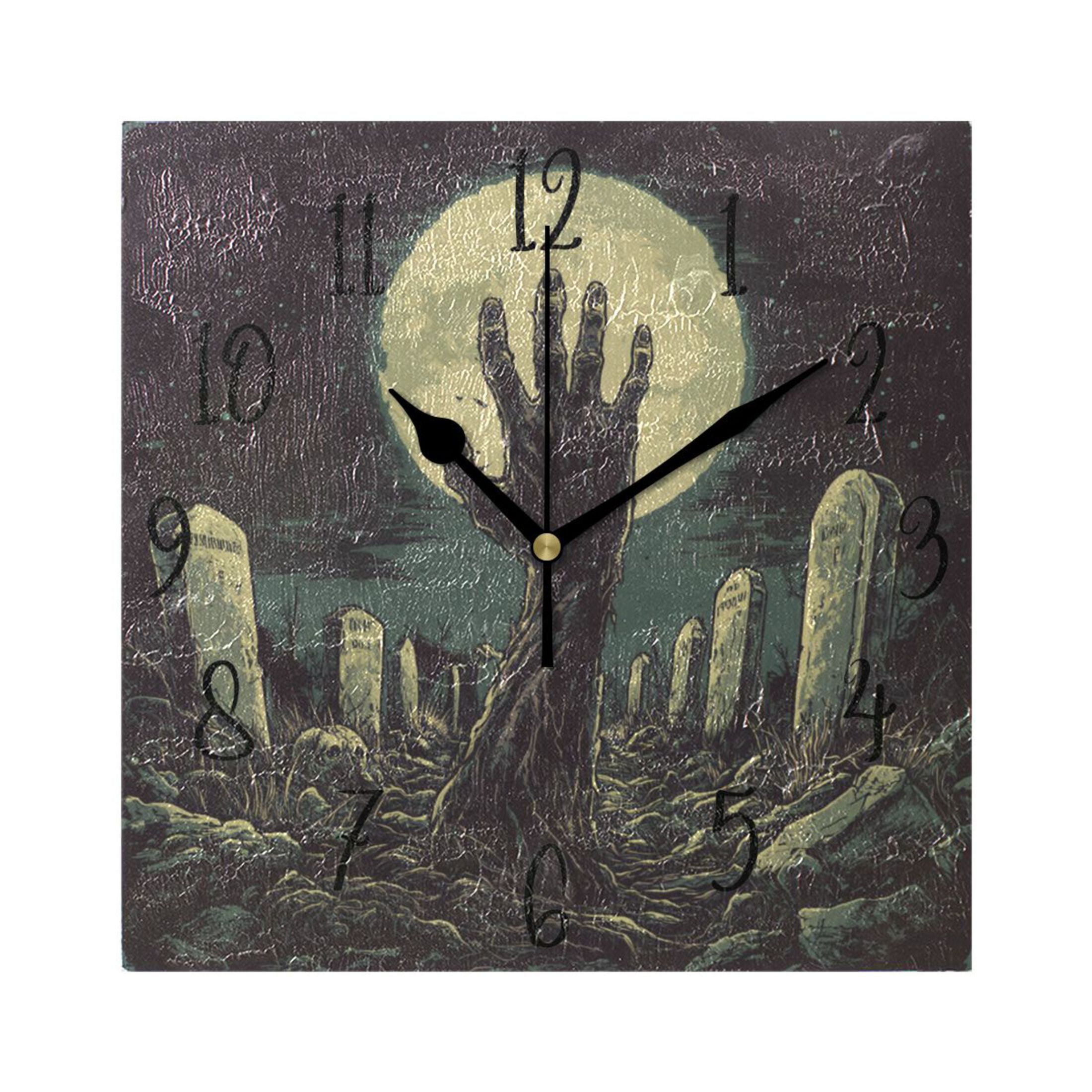 WOBOGO The Graveyard Of Horrors Wall Clock 7.78 Inch Battery Operated ...