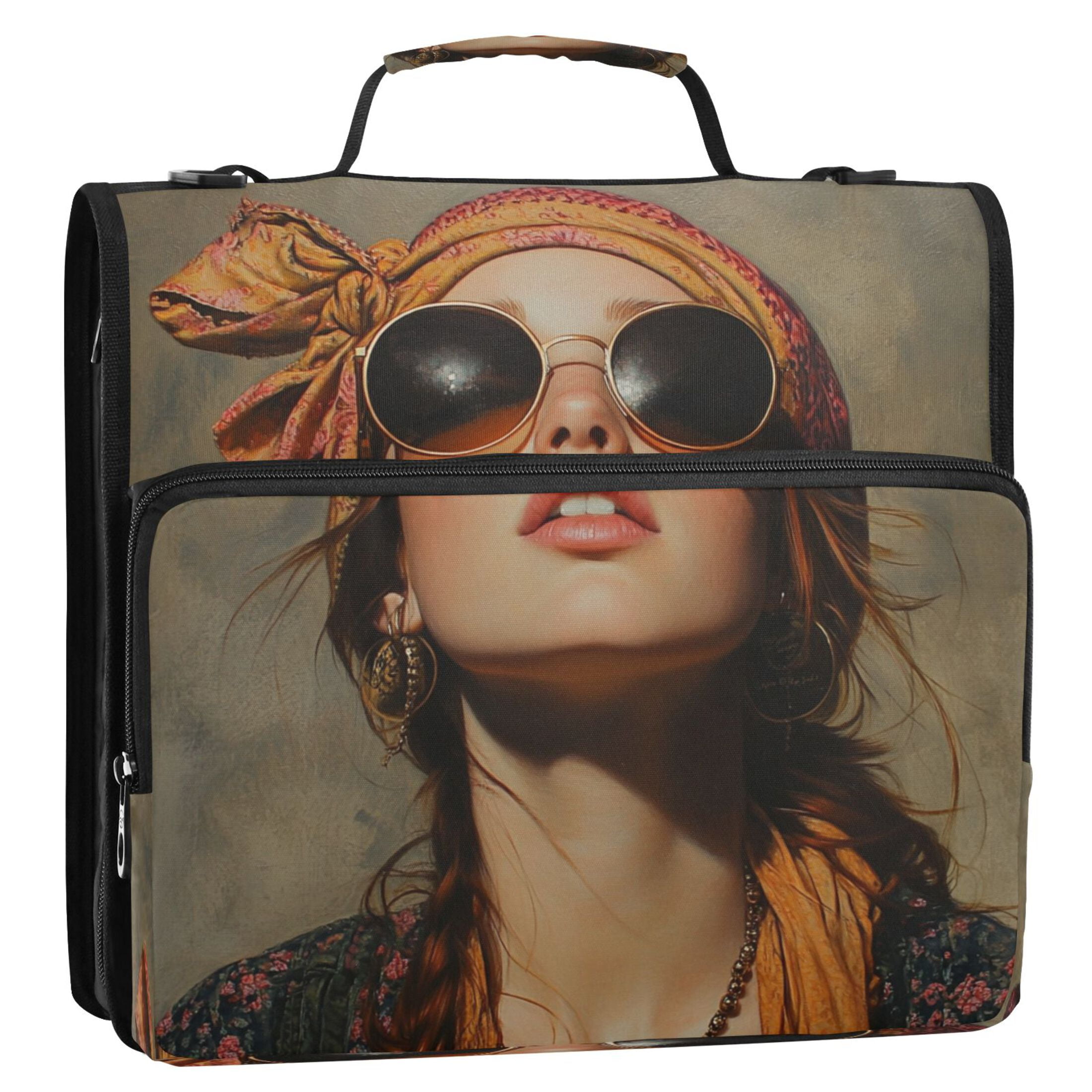 WOBOGO The Hippie Artist Ring Binder Bag 1.5in Folder Organizer with ...