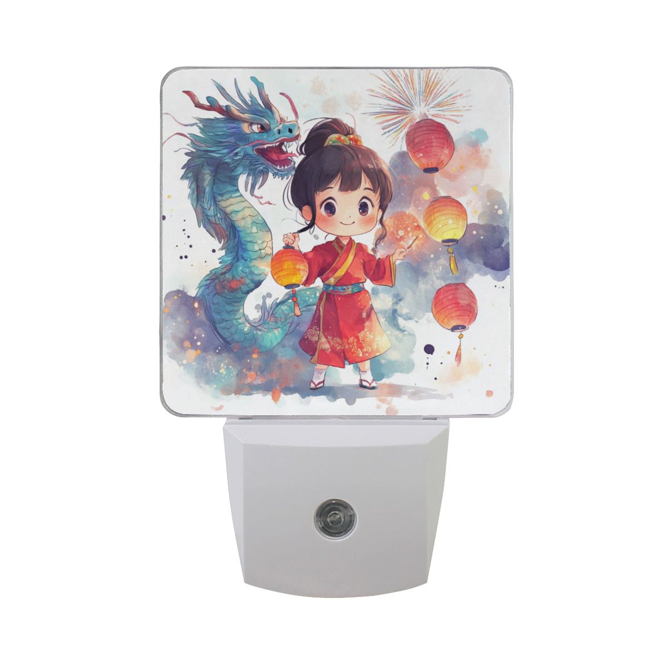 WOBOGO The Lass Is Dancing with An Oriental Dragon LED Night Light 2 ...