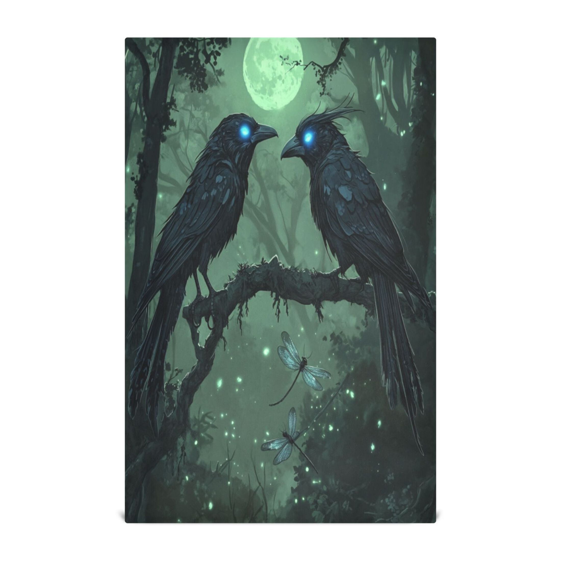 WOBOGO The Midnight Crow Kitchen Towel 4 Piece Large Cotton Dishcloth ...