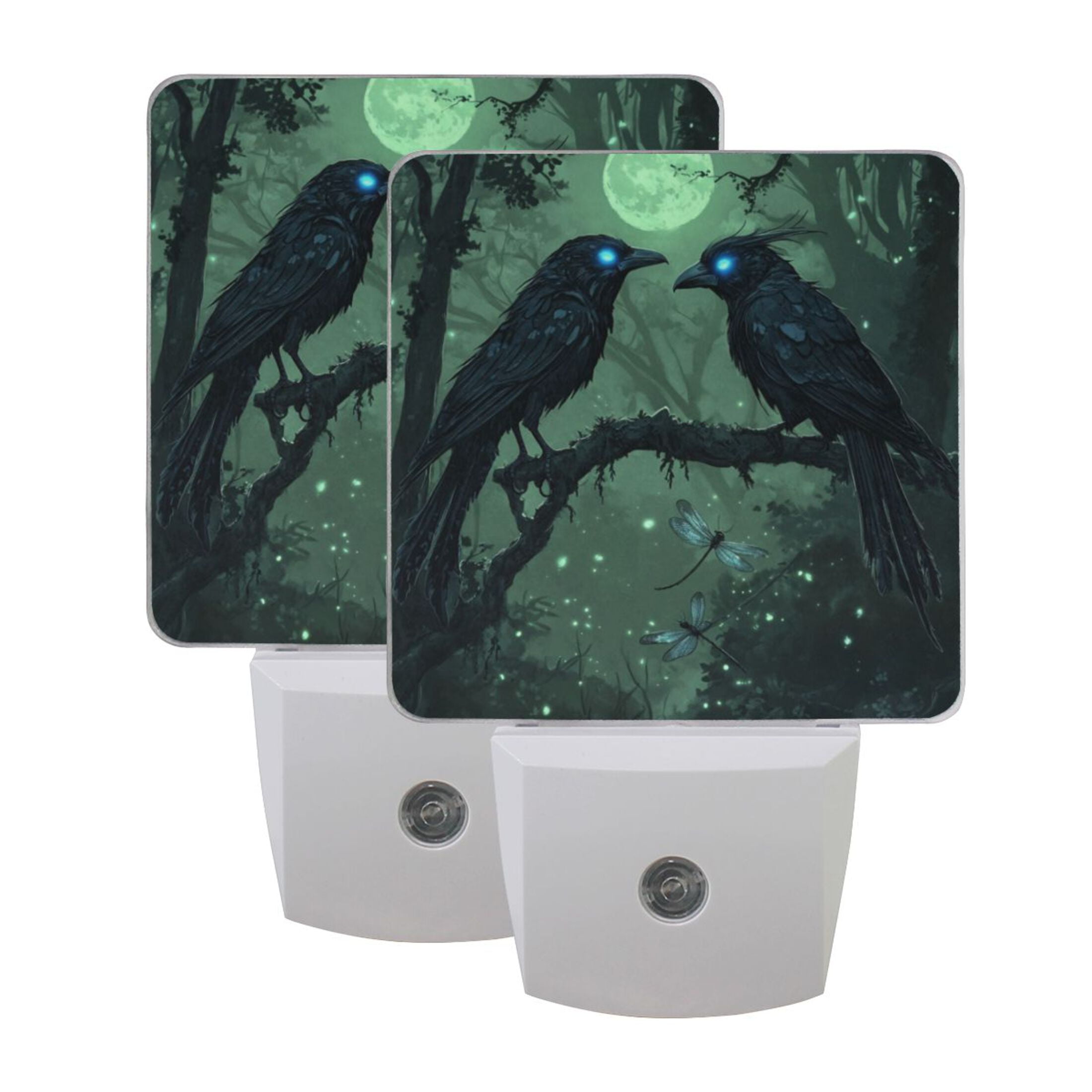 WOBOGO The Midnight Crow LED Night Light 2 Pcs Set 0.5 Watt Wall Plug ...