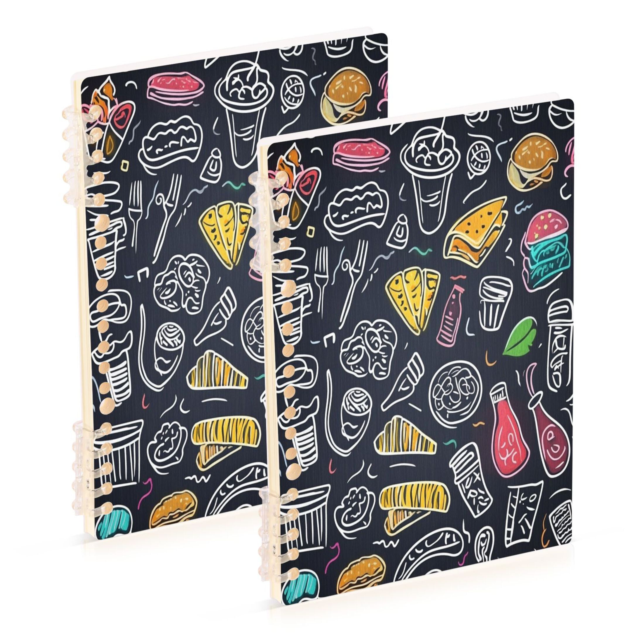 WOBOGO The Pattern Of Coffee Dessert Notebook College Horizontal Grid ...