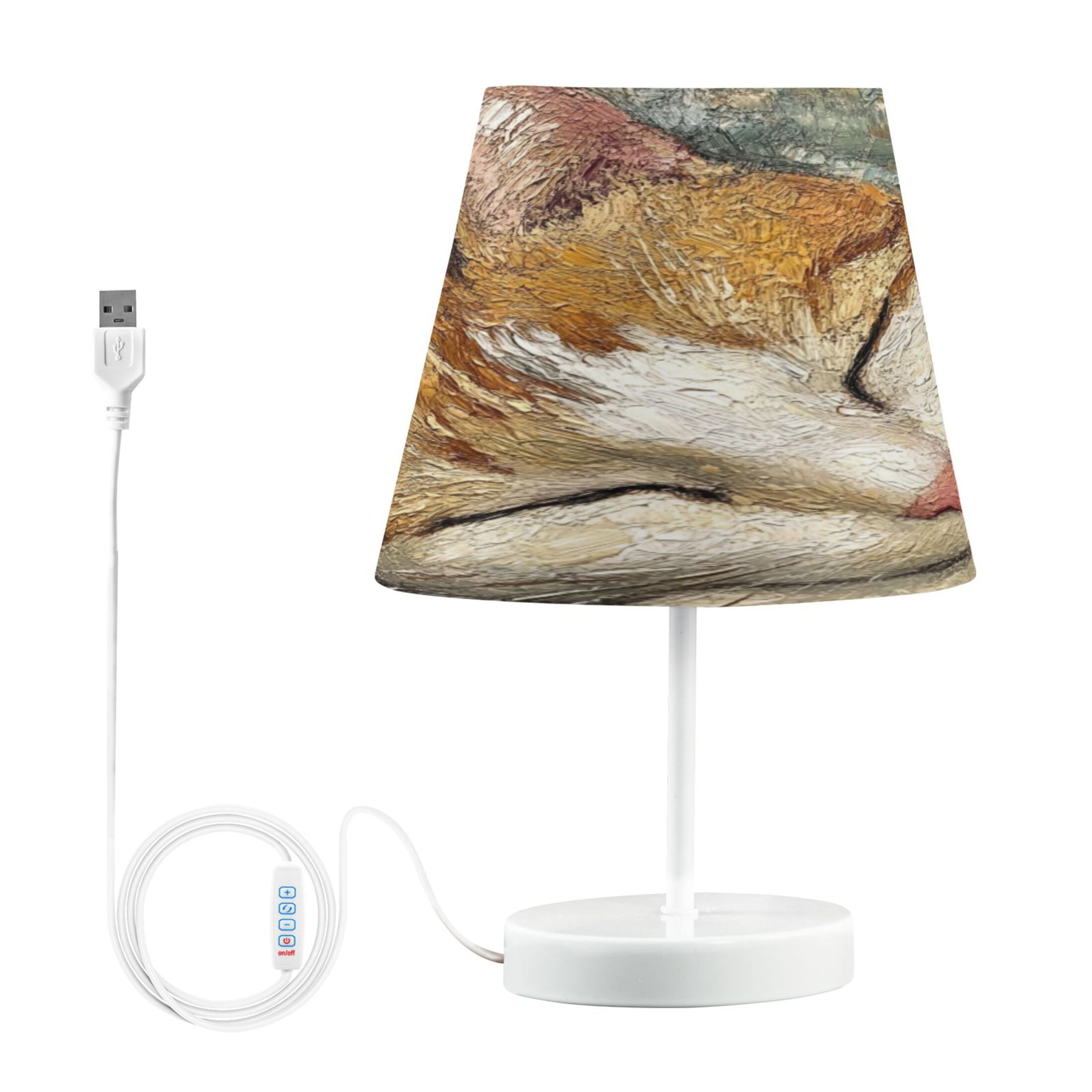 WOBOGO The Sleeping Orange Cat Table Lamps Bedroom 3-Speed Dimmable ...