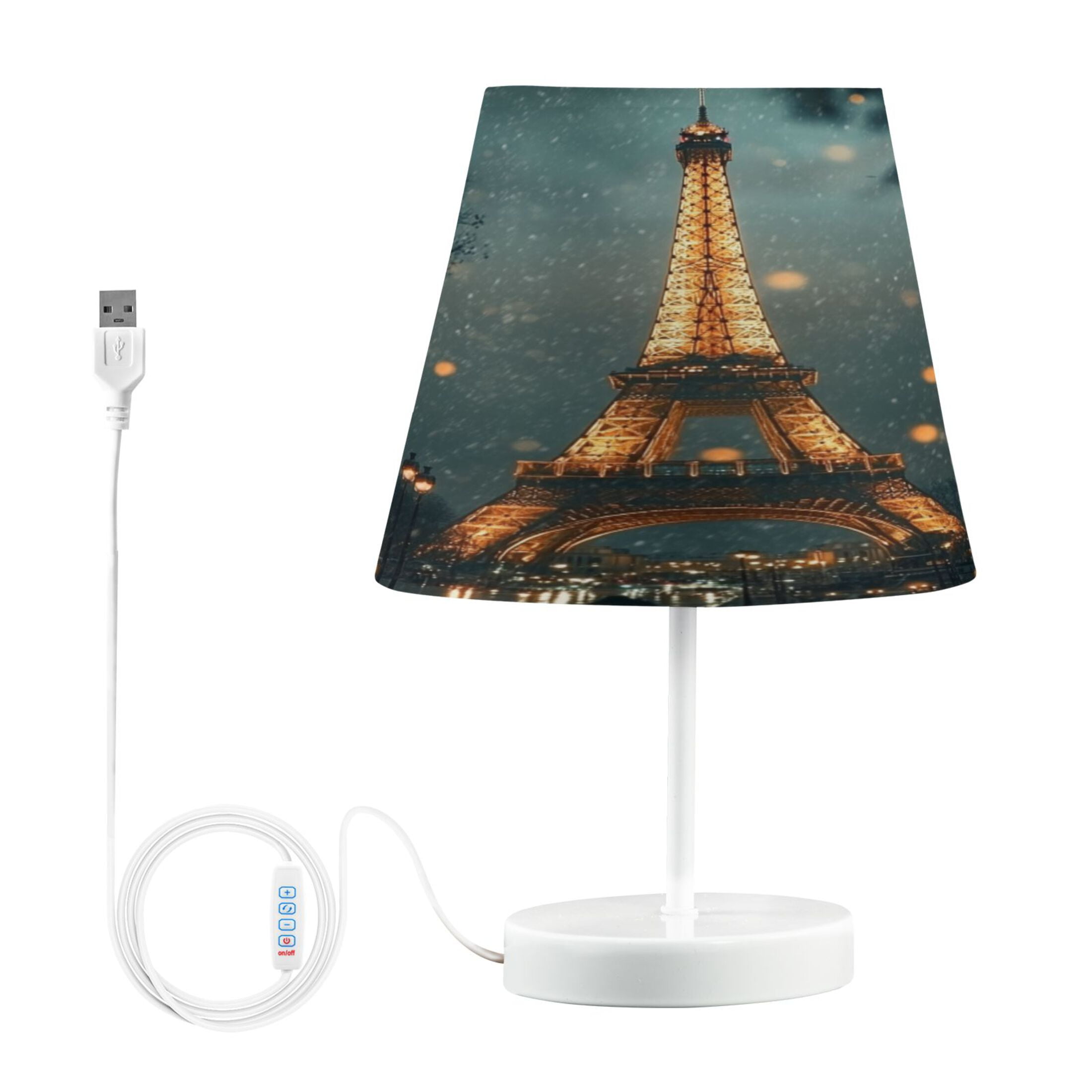 WOBOGO The Tower Of Paris Table Lamps Bedroom 3-Speed Dimmable Farm ...