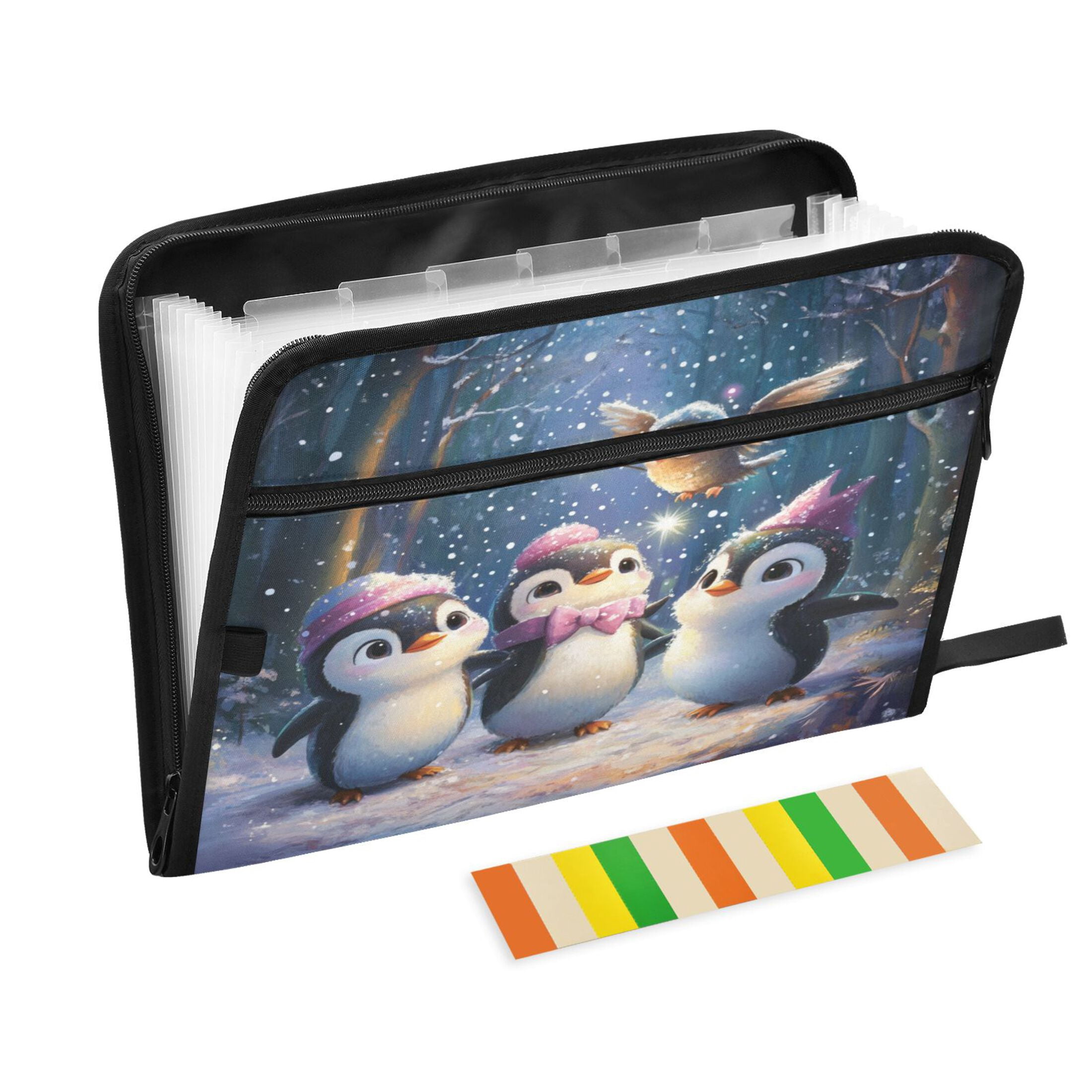 WOBOGO Three Cute Cartoon Penguins Expanding File Folder Letter Size ...