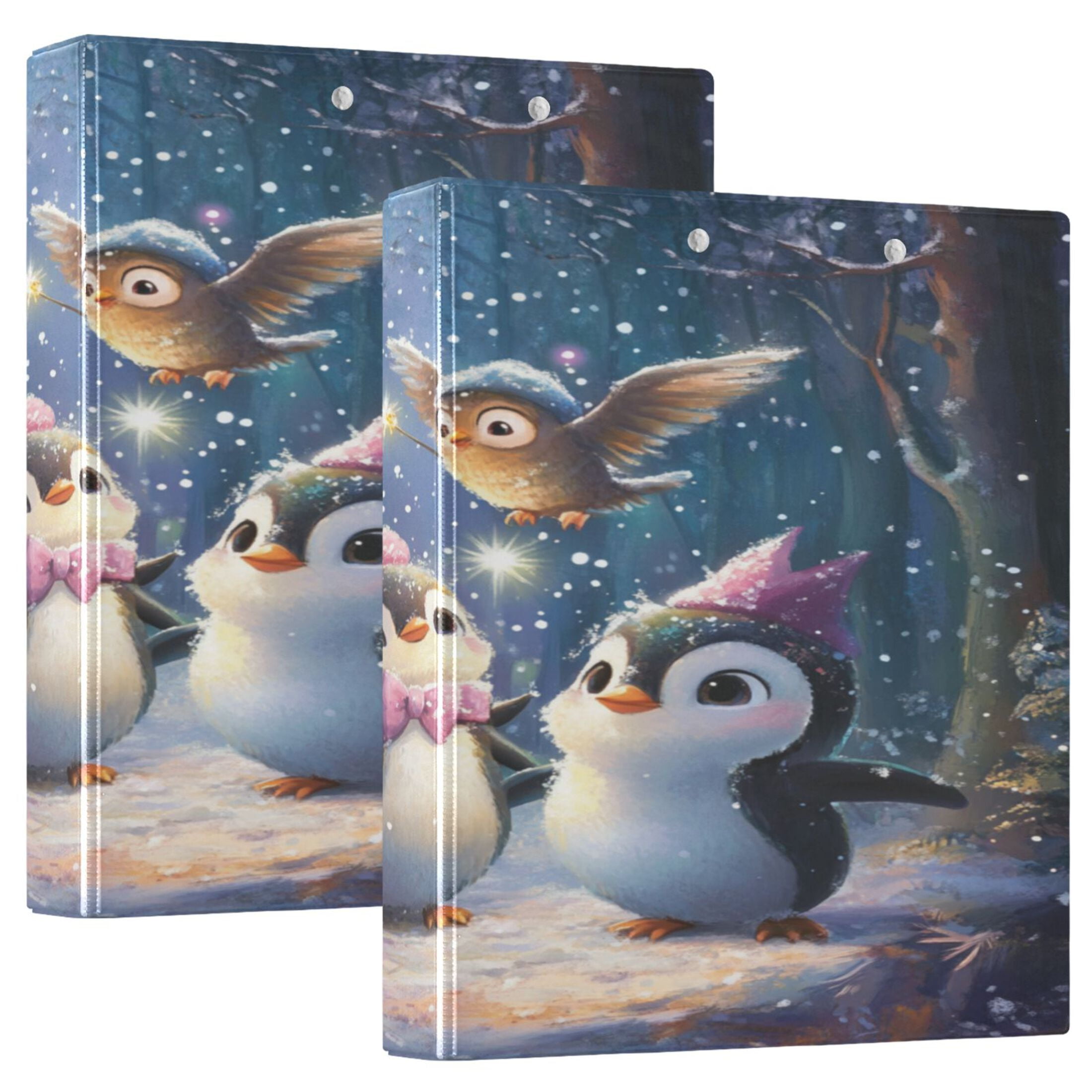 WOBOGO Three Cute Cartoon Penguins File Folders Extra Large Capacity to ...