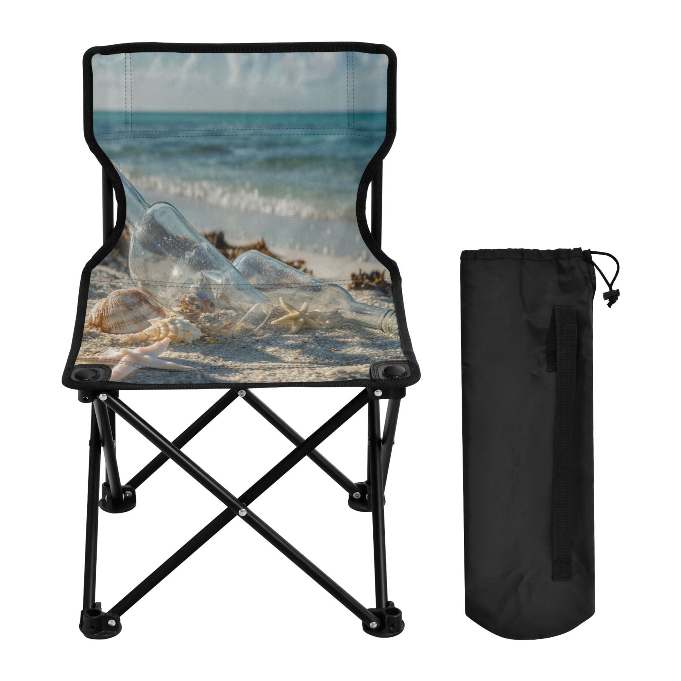 WOBOGO Transparent Broken Drift Bottle Camping Chair Convenient Four ...