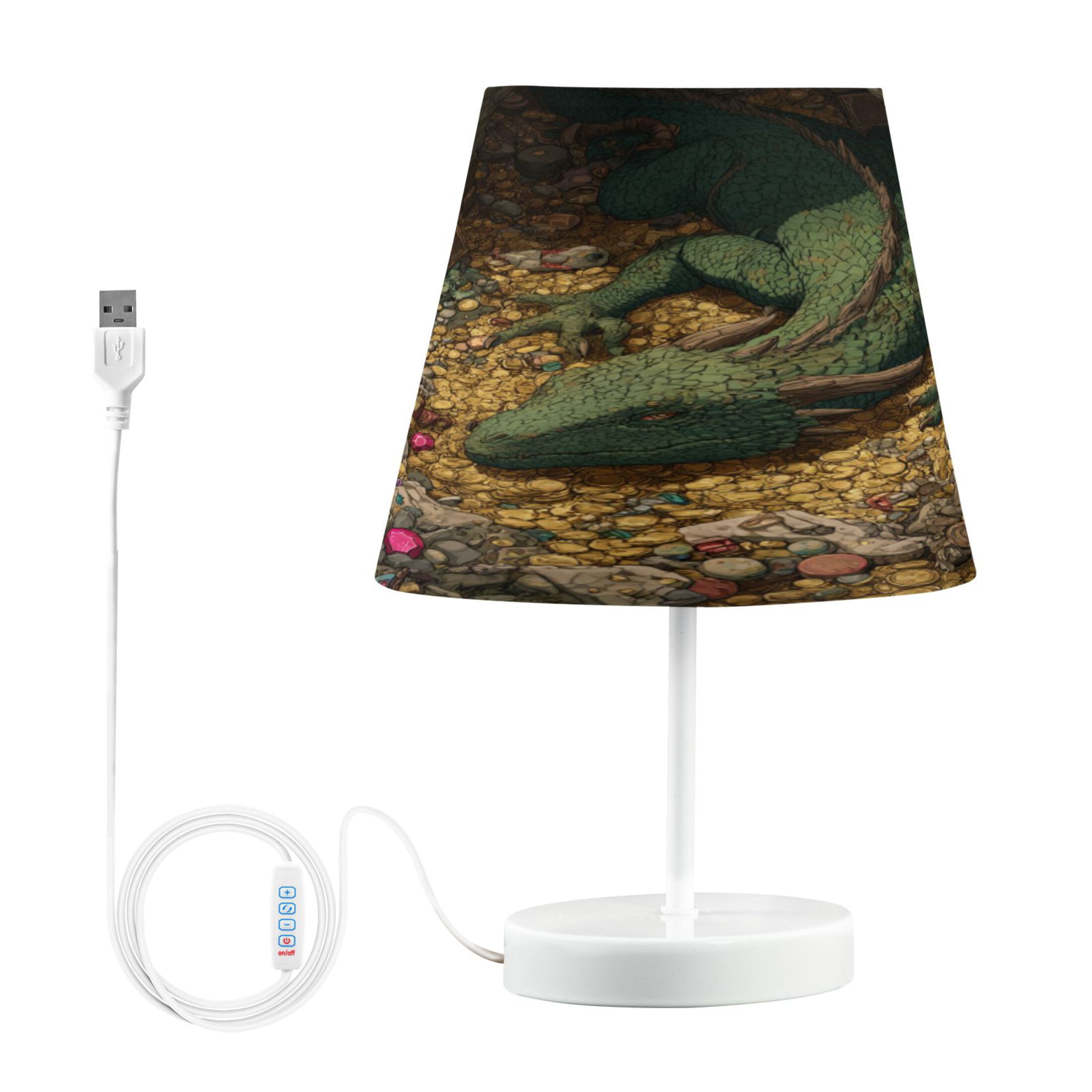 WOBOGO Treasure Dragon Table Lamps Bedroom 3-Speed Dimmable Farm Style ...