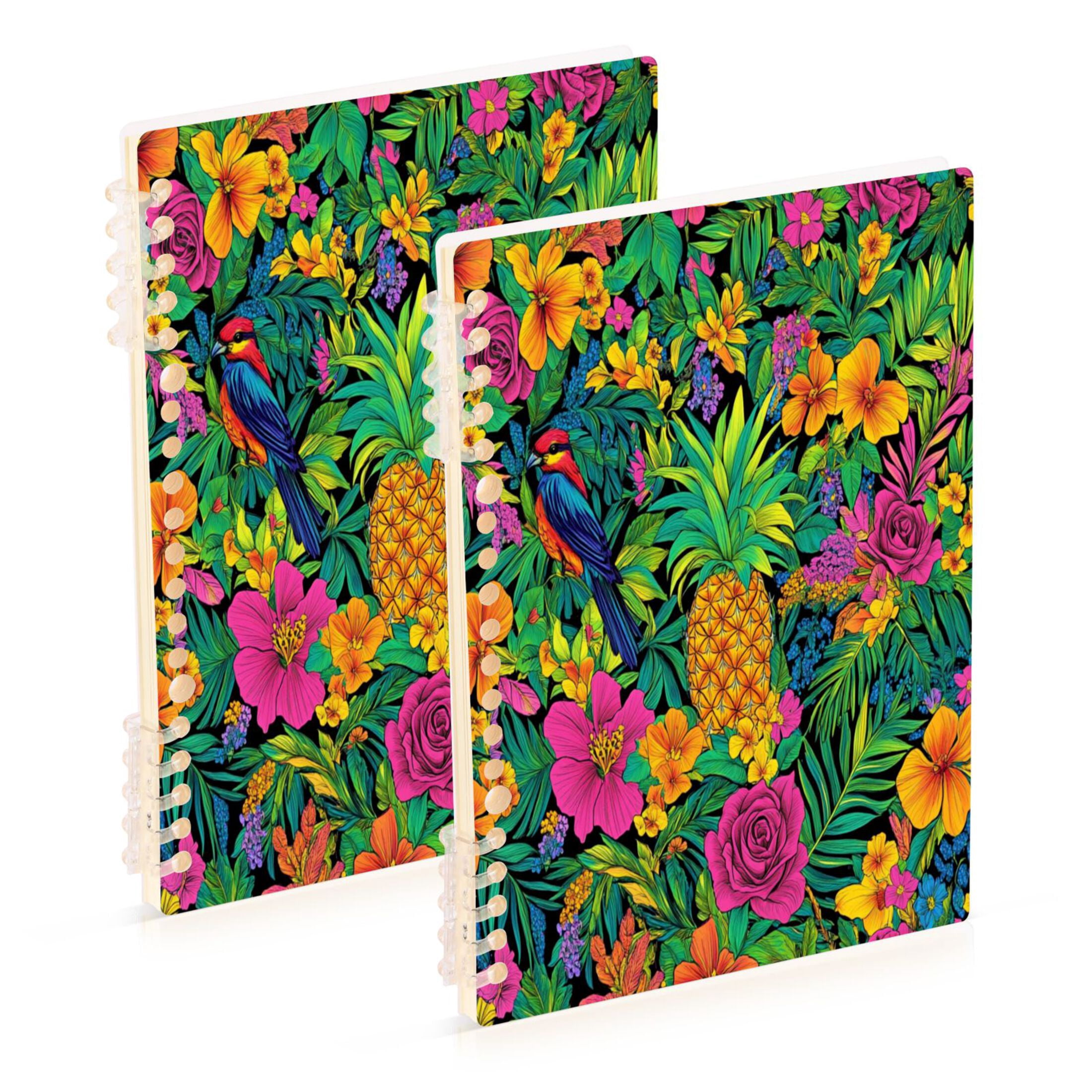 WOBOGO Tropical Pineapple Notebook College Horizontal Grid Paper Ink ...