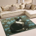 WOBOGO Tuxedo Cat Carpet Non-Slip Rugs Soft Doormat 63×48in Living ...