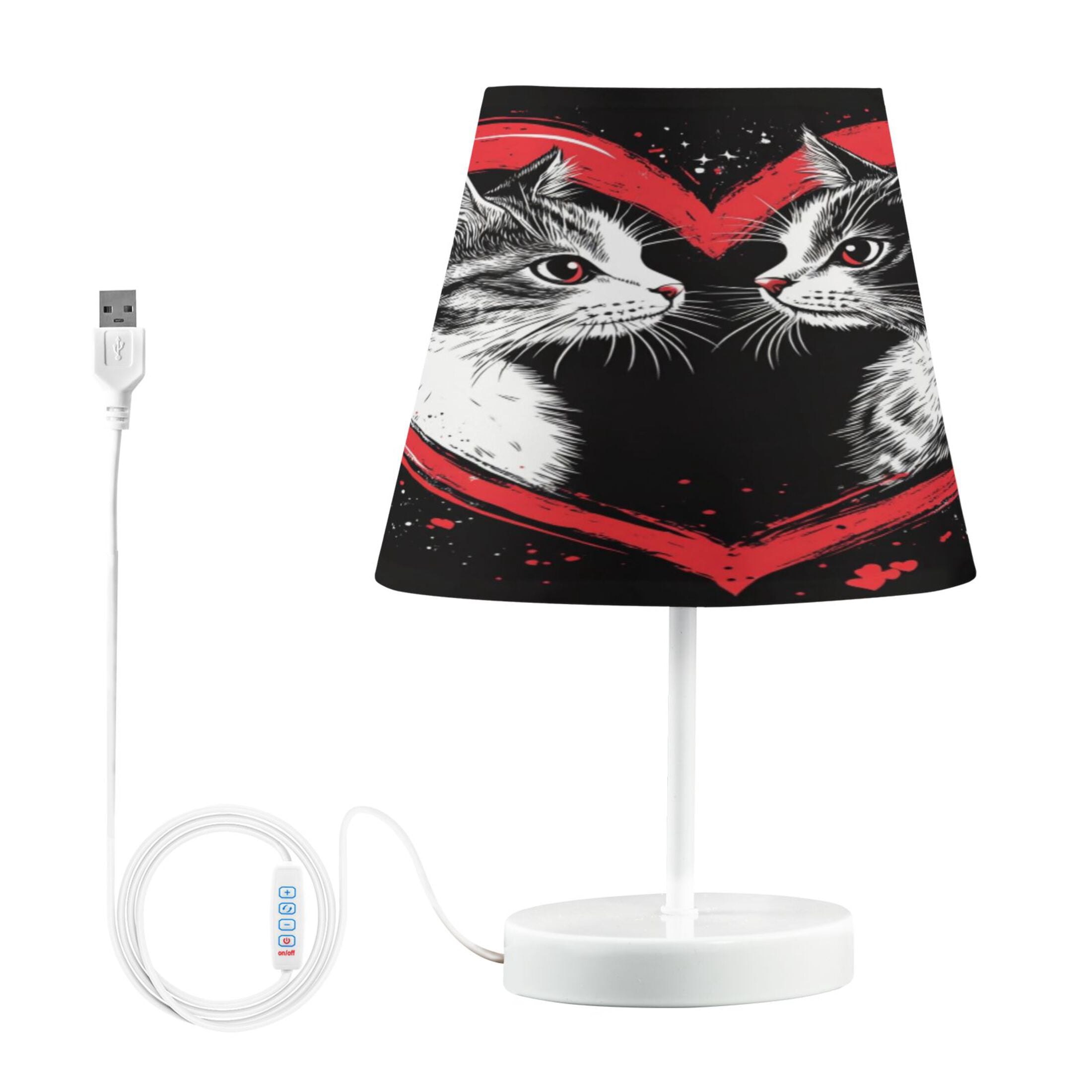 WOBOGO Two Cats Looking at Each Other Table Lamps Bedroom 3-Speed ...