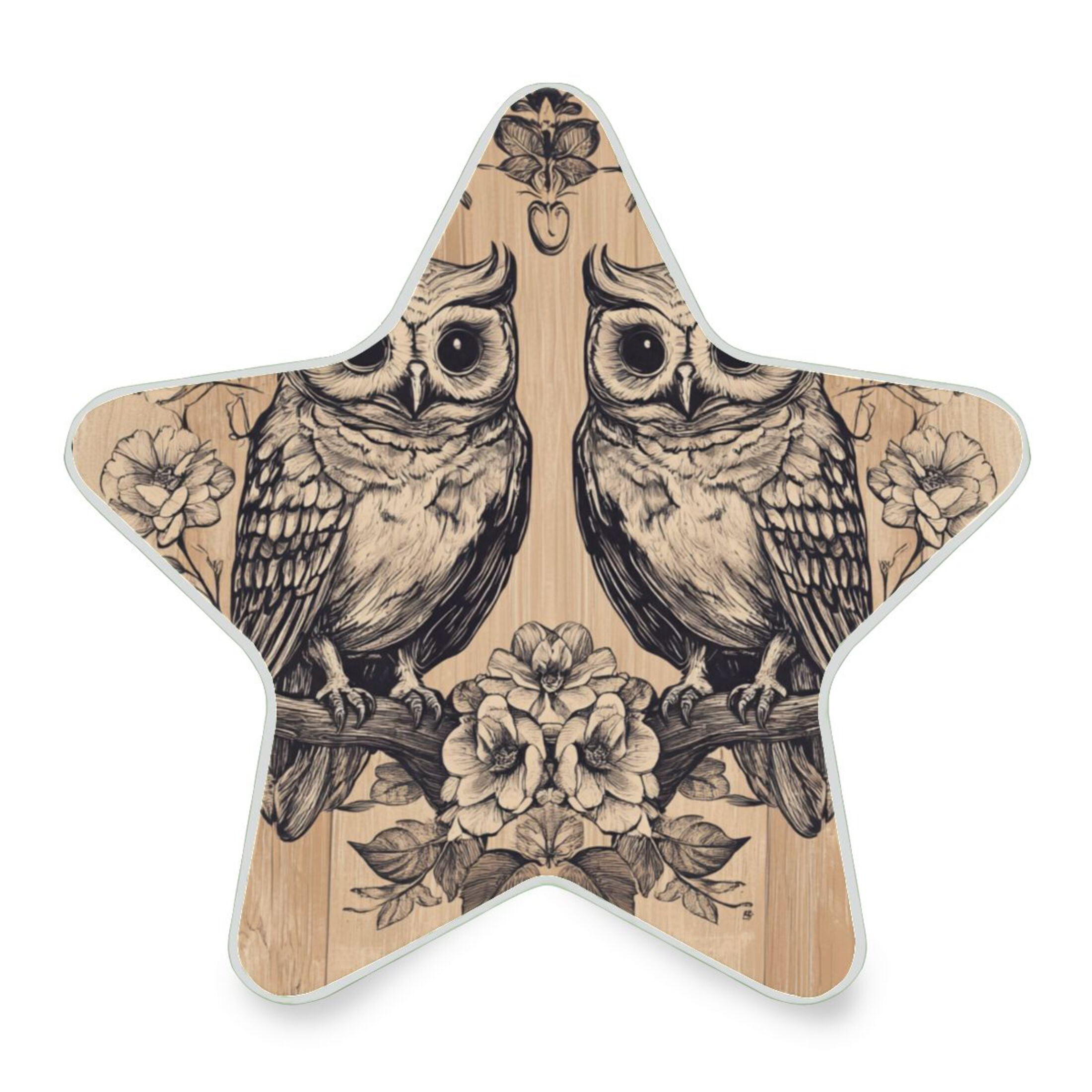 WOBOGO Two Owls Sitting on Opposite Branches LED Star Night Light 0.2 ...