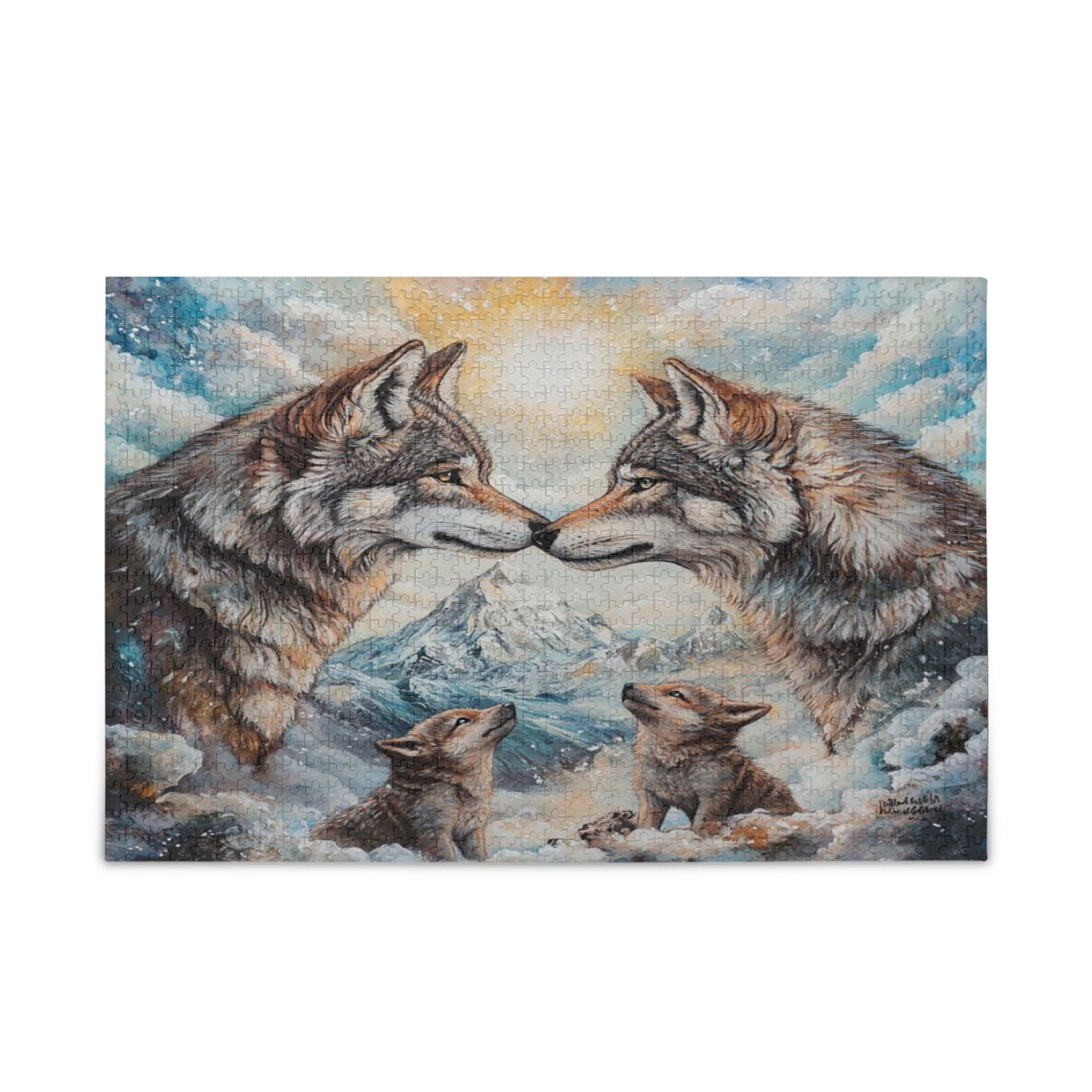 WOBOGO Two Wolf Kings Puzzle Challenge 500 Piece Jigsaw Suitable for ...