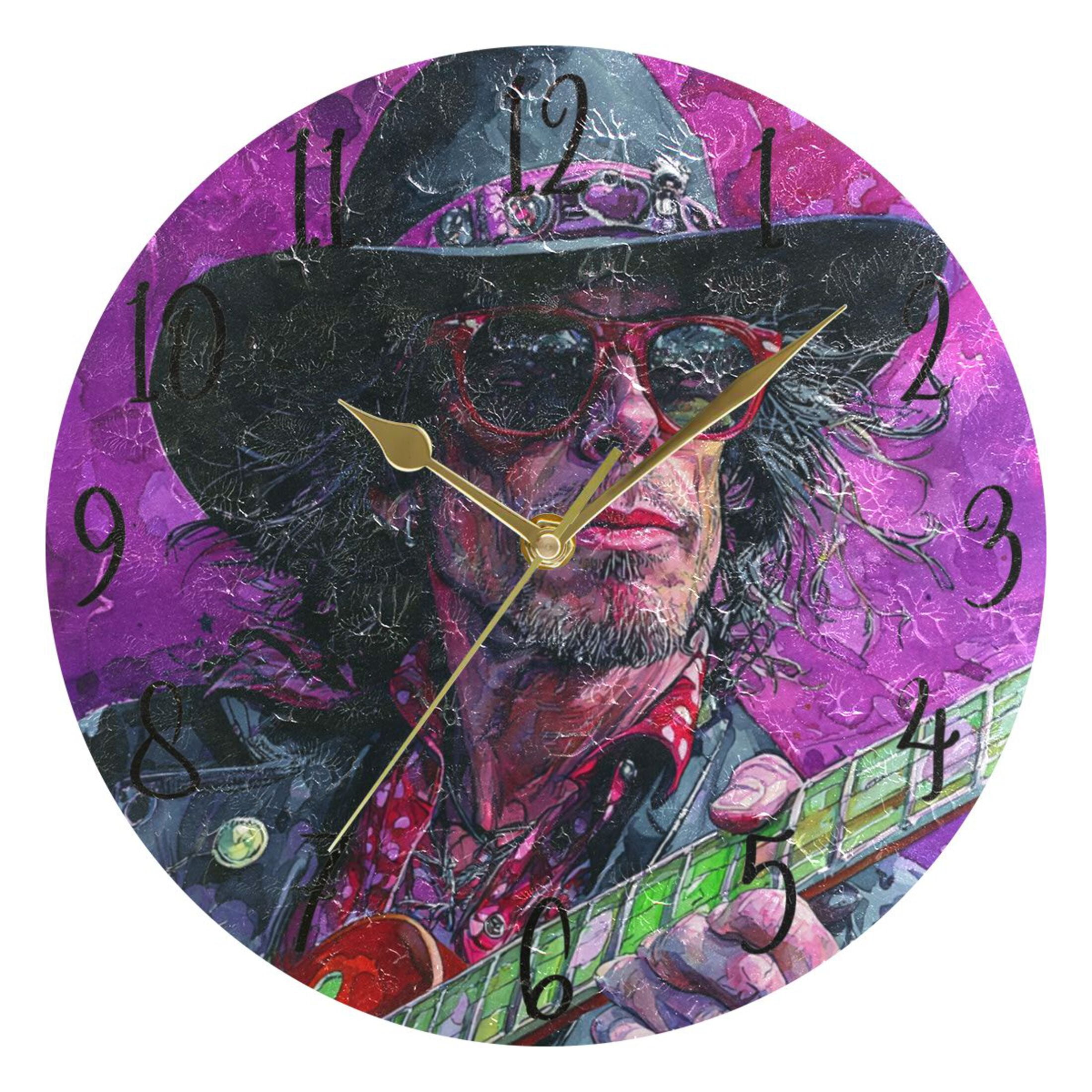 WOBOGO Uncle Rock Wall Clock 10in Silent Mechanism Battery Operated ...