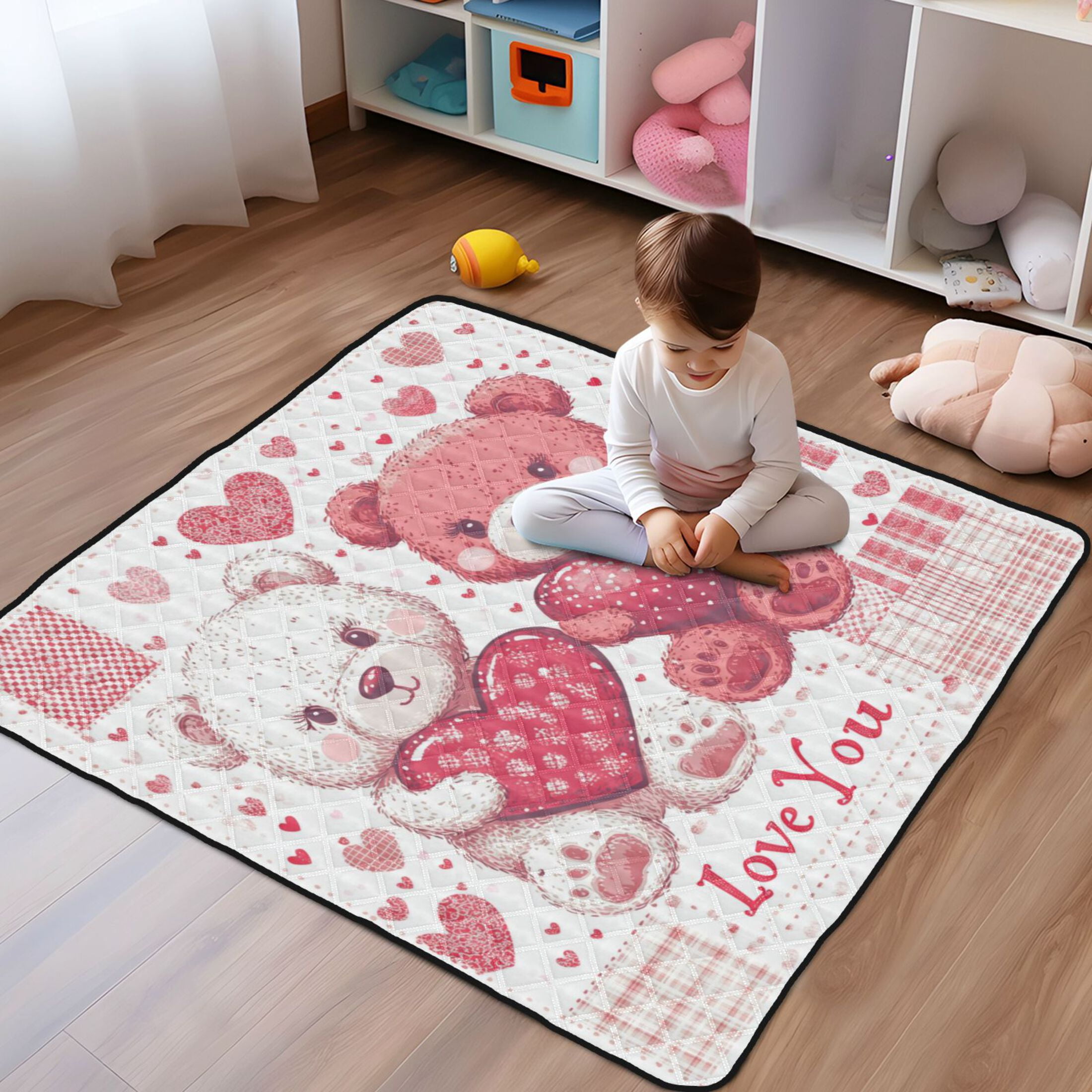 WOBOGO Valentine Teddy Bears Baby Playmats Extra Large Waterproof ...