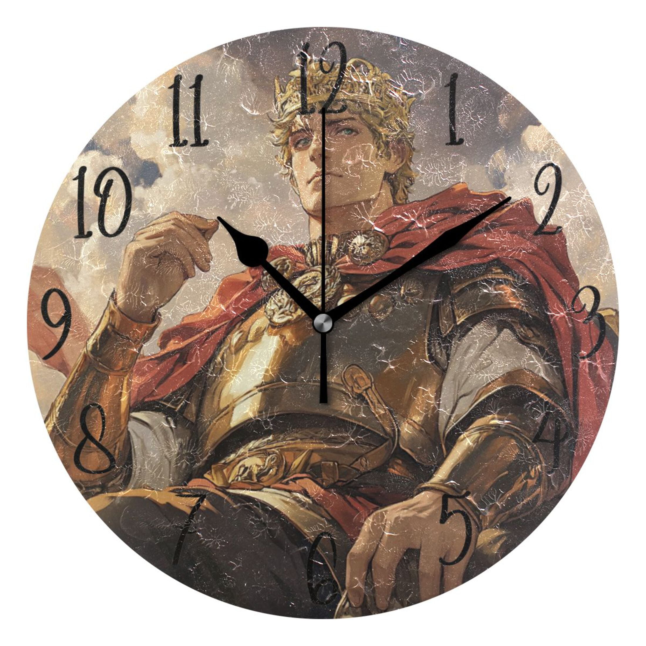 WOBOGO Vanquished King Wall Clock 10in Silent Mechanism Battery ...