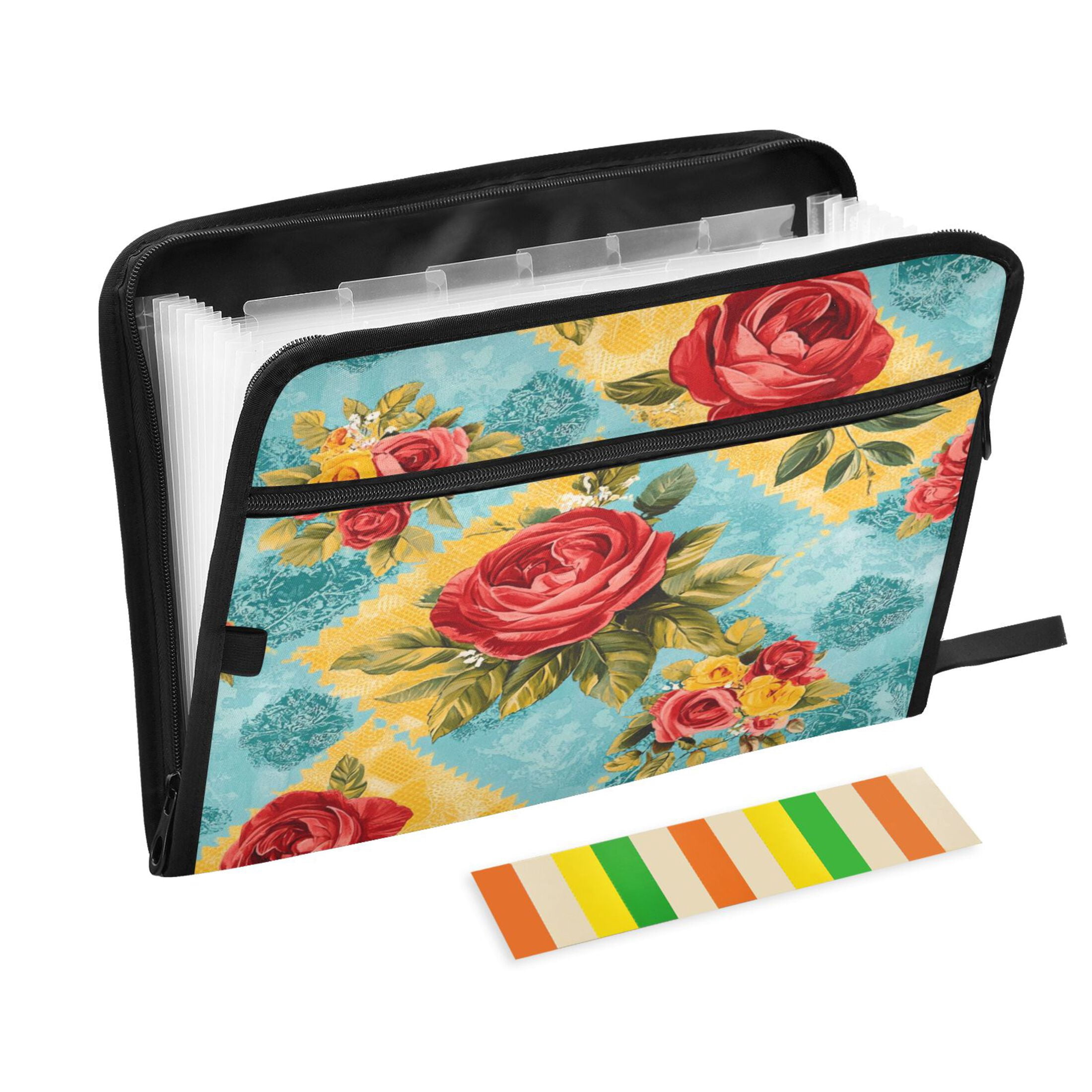 WOBOGO Vintage Rose Quilt Chart Expanding File Folder Letter Size ...
