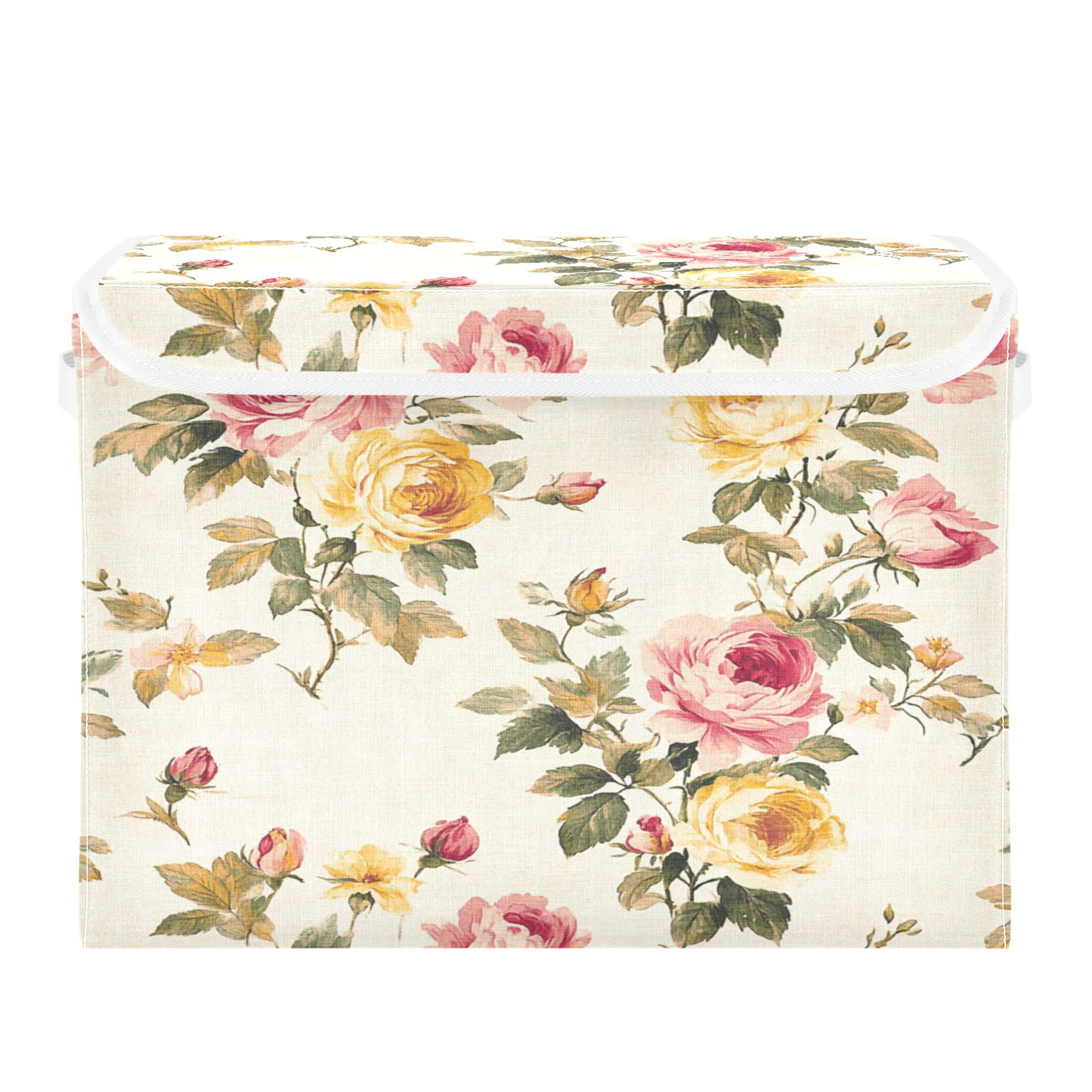 WOBOGO Vintage Shabby Chic Floral Pattern with Roses Large Collapsible ...