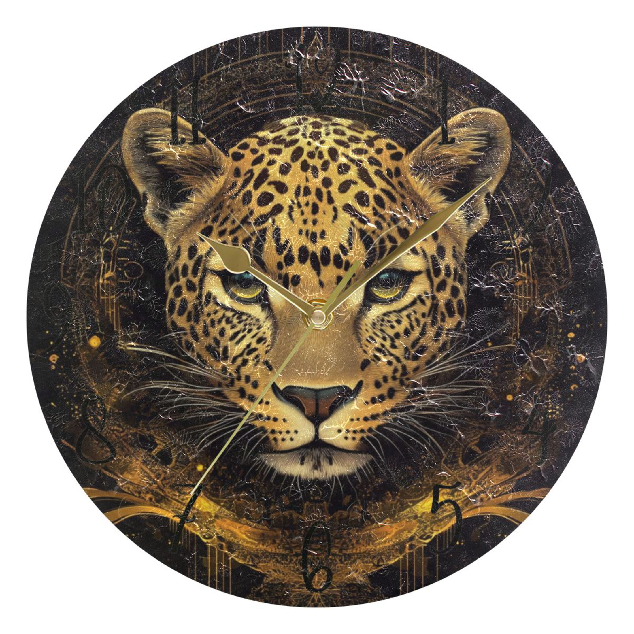 WOBOGO Vivid Image Panther Wall Clock 10in Silent Mechanism Battery ...