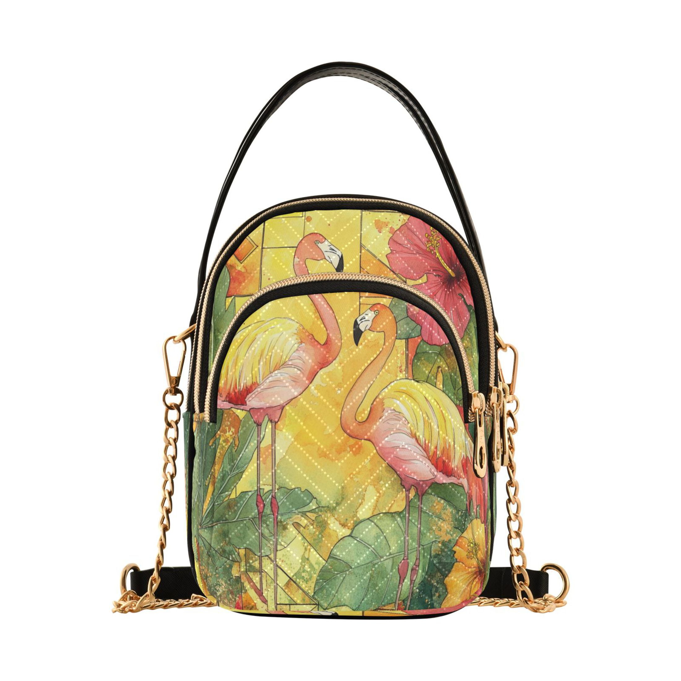 WOBOGO Watercolor Flamingo Ladies Chain Shoulder Bag Fashion Designer ...