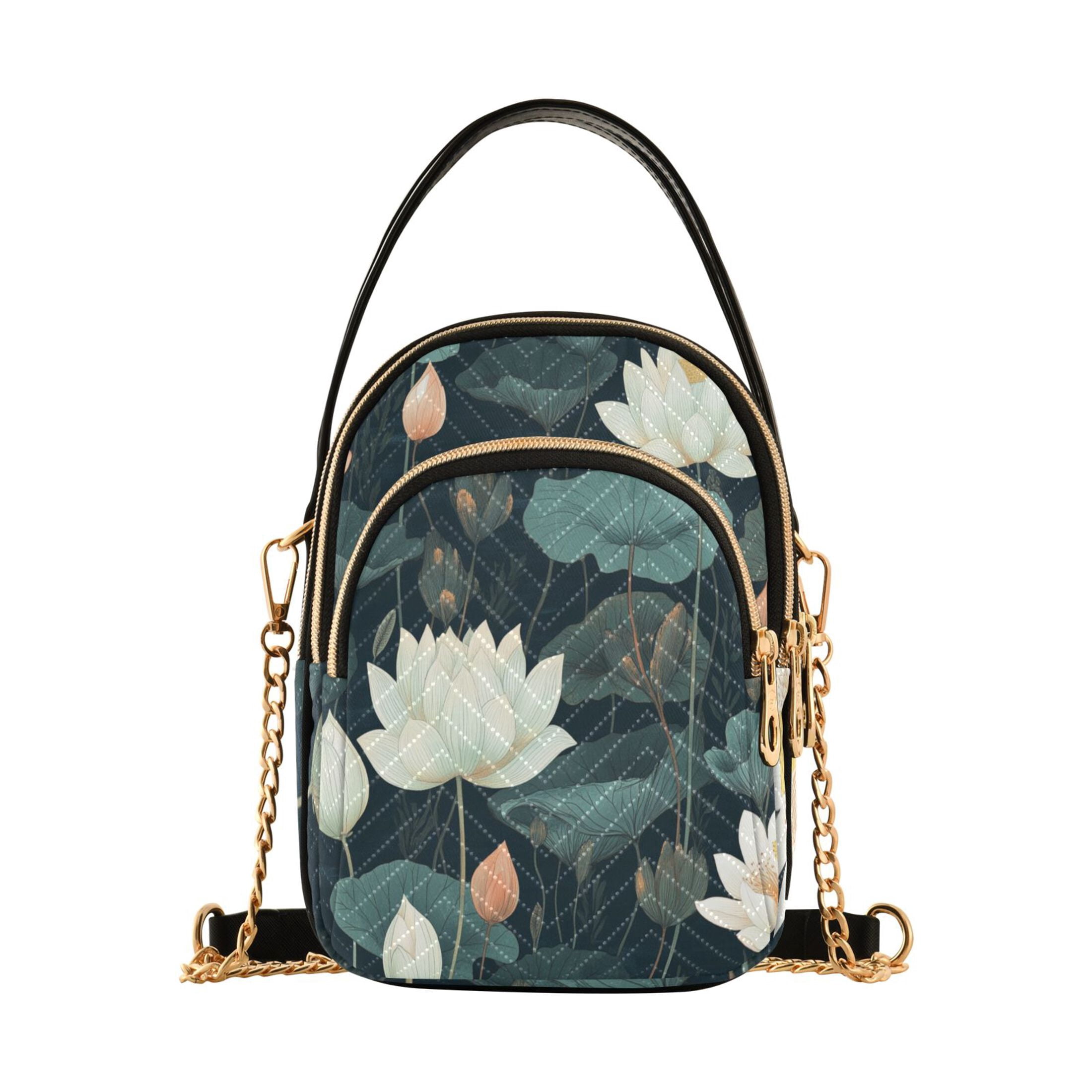 WOBOGO White Lotus Flower Ladies Chain Shoulder Bag Fashion Designer ...