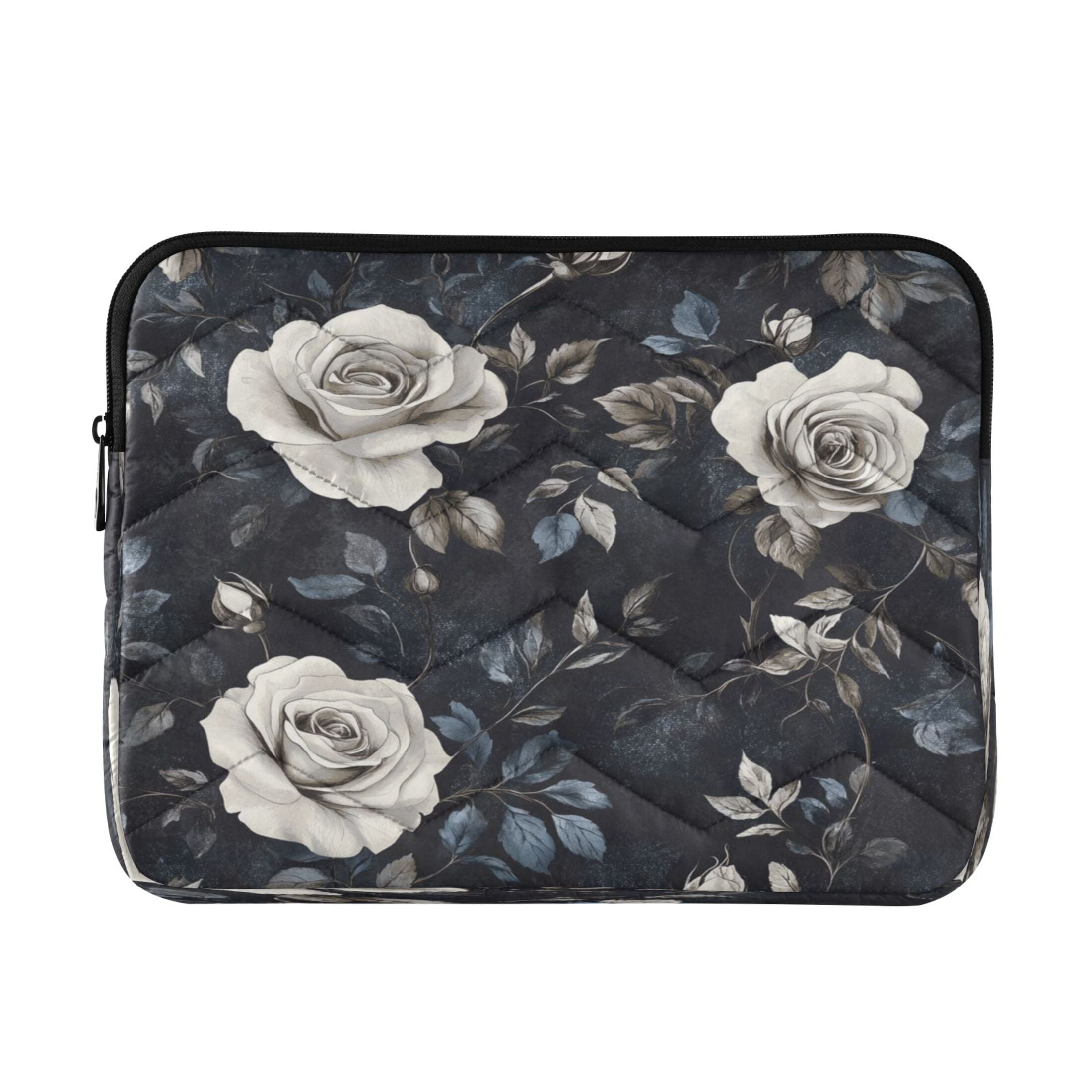 WOBOGO White Rose Laptop Sleeve 15.7 inch Lightweight Zipper Design ...