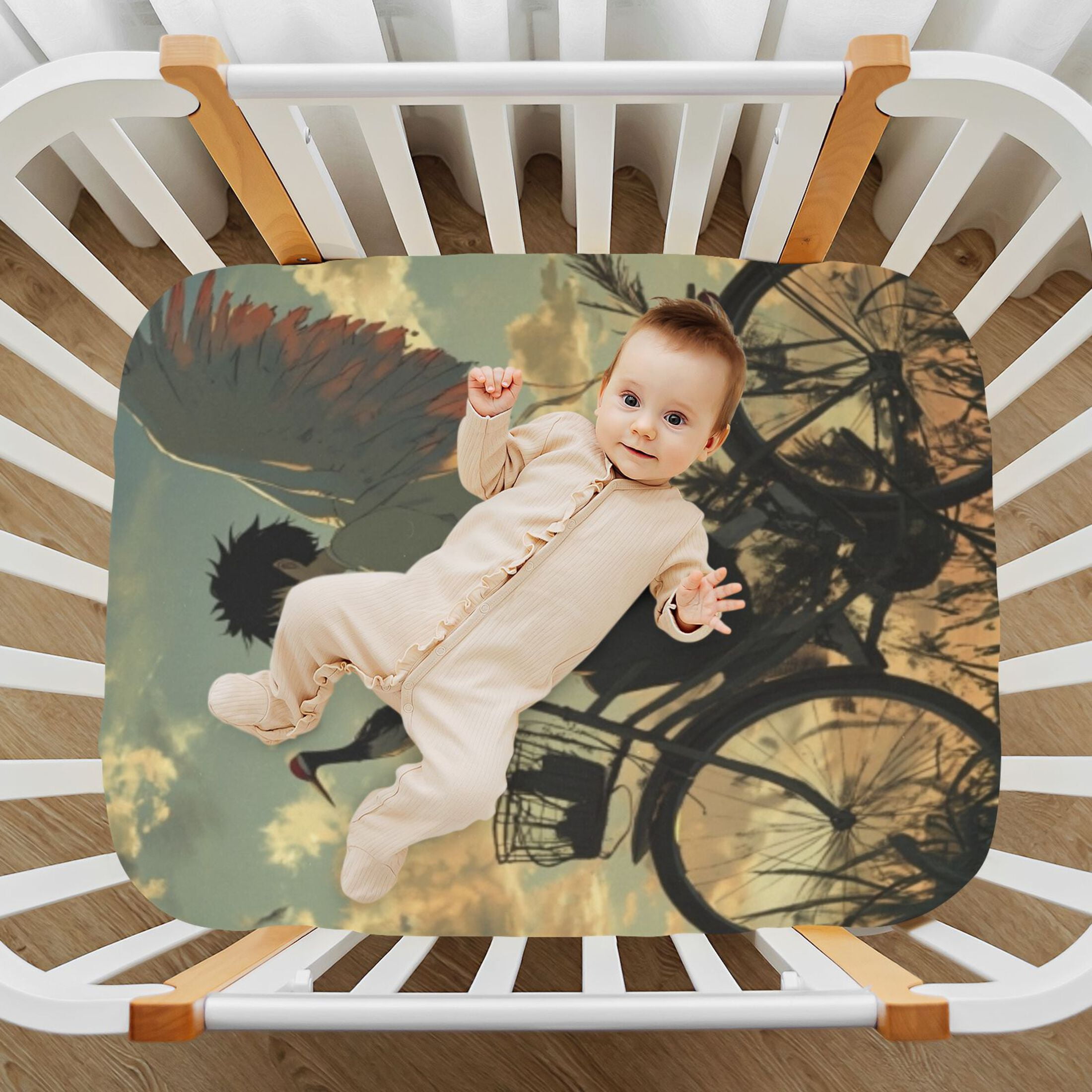 WOBOGO Wild Crane Boy Baby Crib Sheets Super Soft Microfiber Playard ...