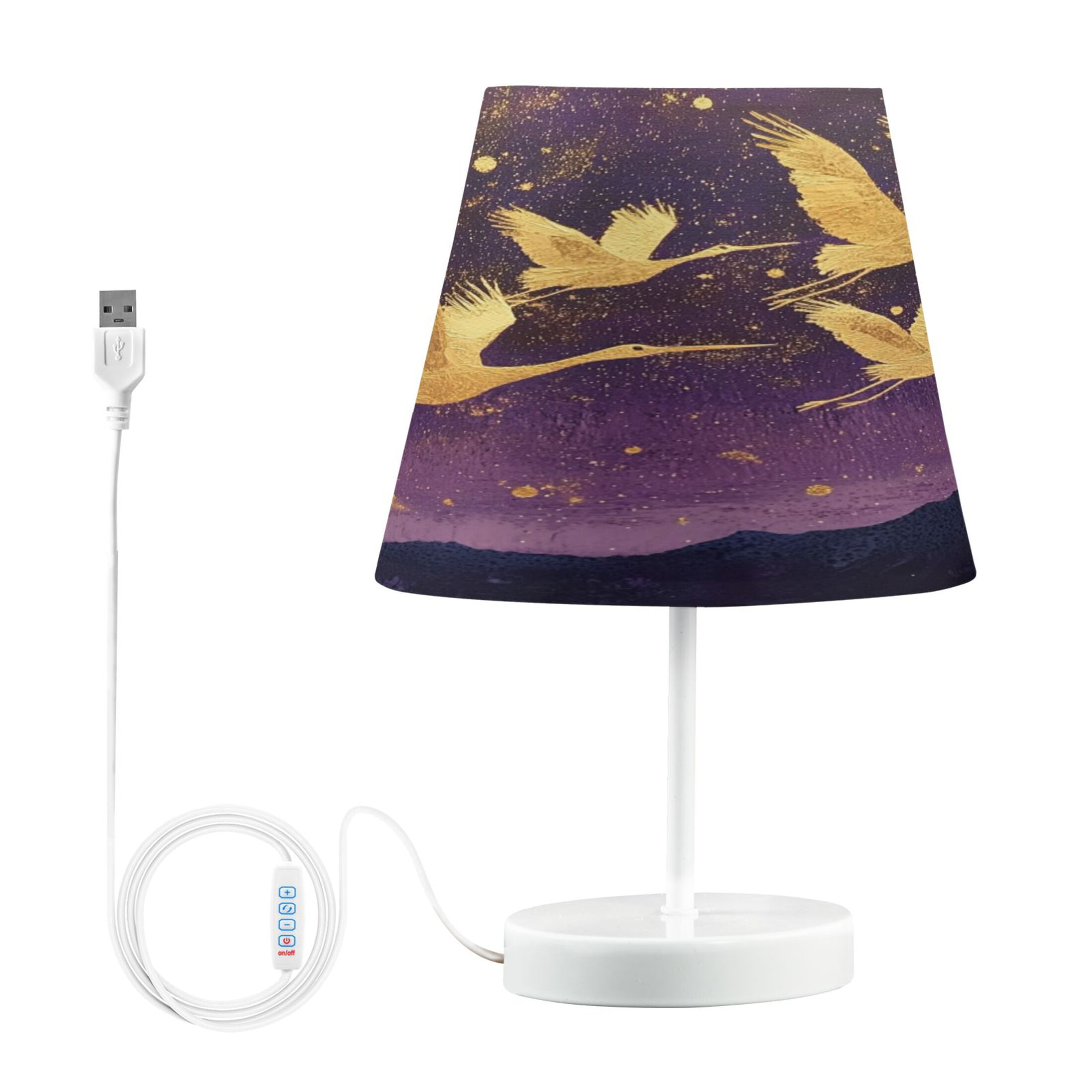 WOBOGO Wild Crane Table Lamps Bedroom 3-Speed Dimmable Farm Style with ...