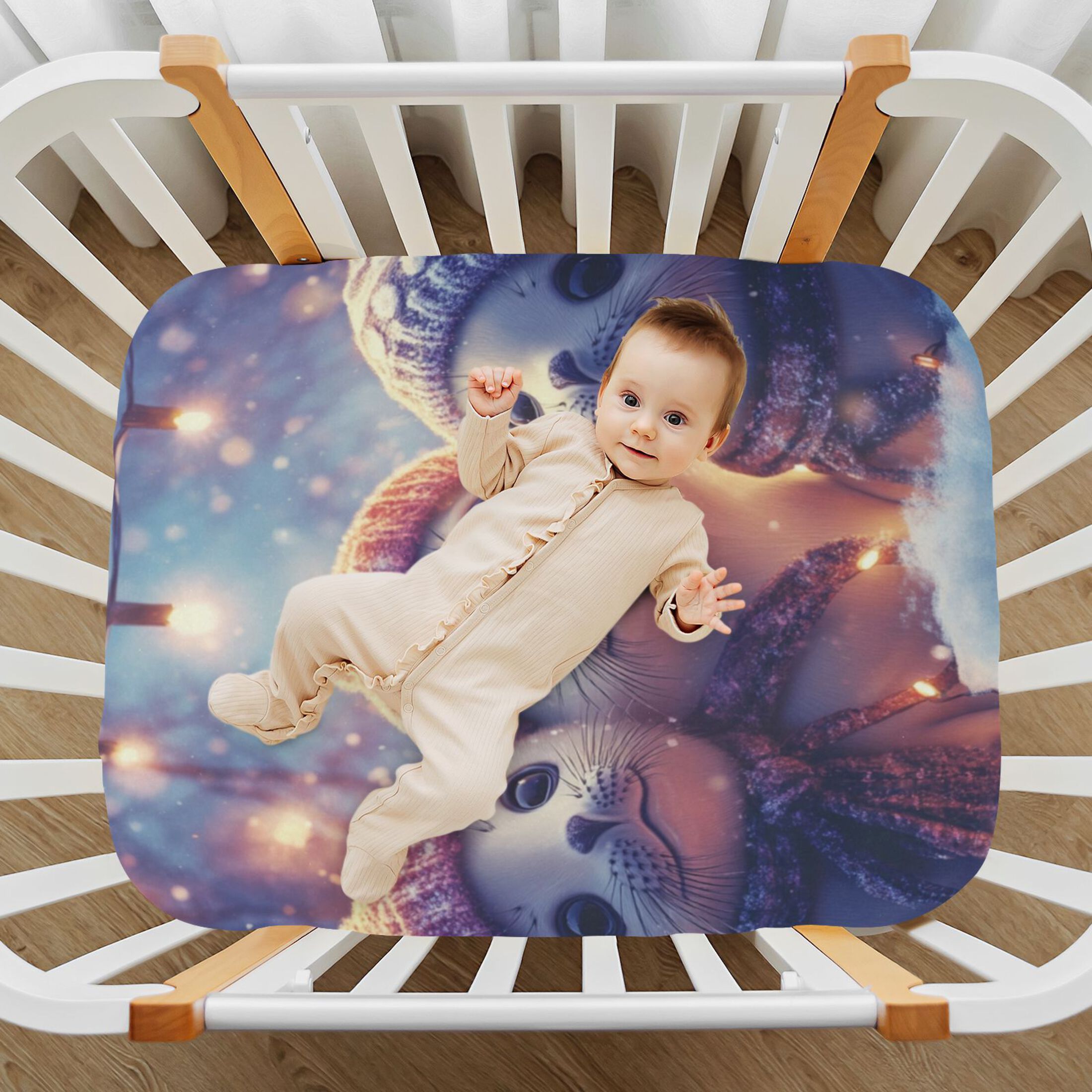 WOBOGO Winter Baby Seal Baby Crib Sheets Super Soft Microfiber Playard ...