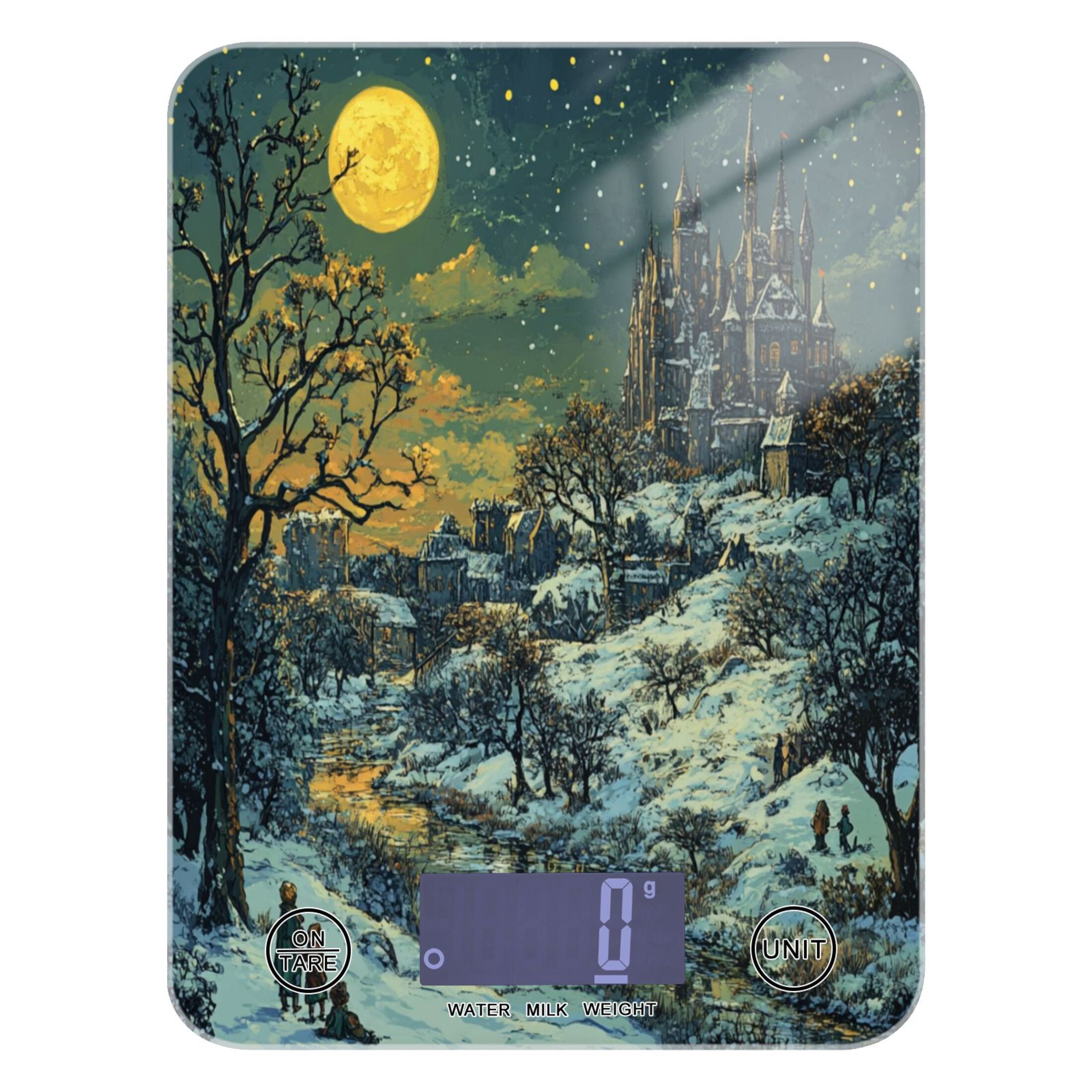 WOBOGO Winter Village Scene Kitchen Scale Digital Gram and Ounce ...