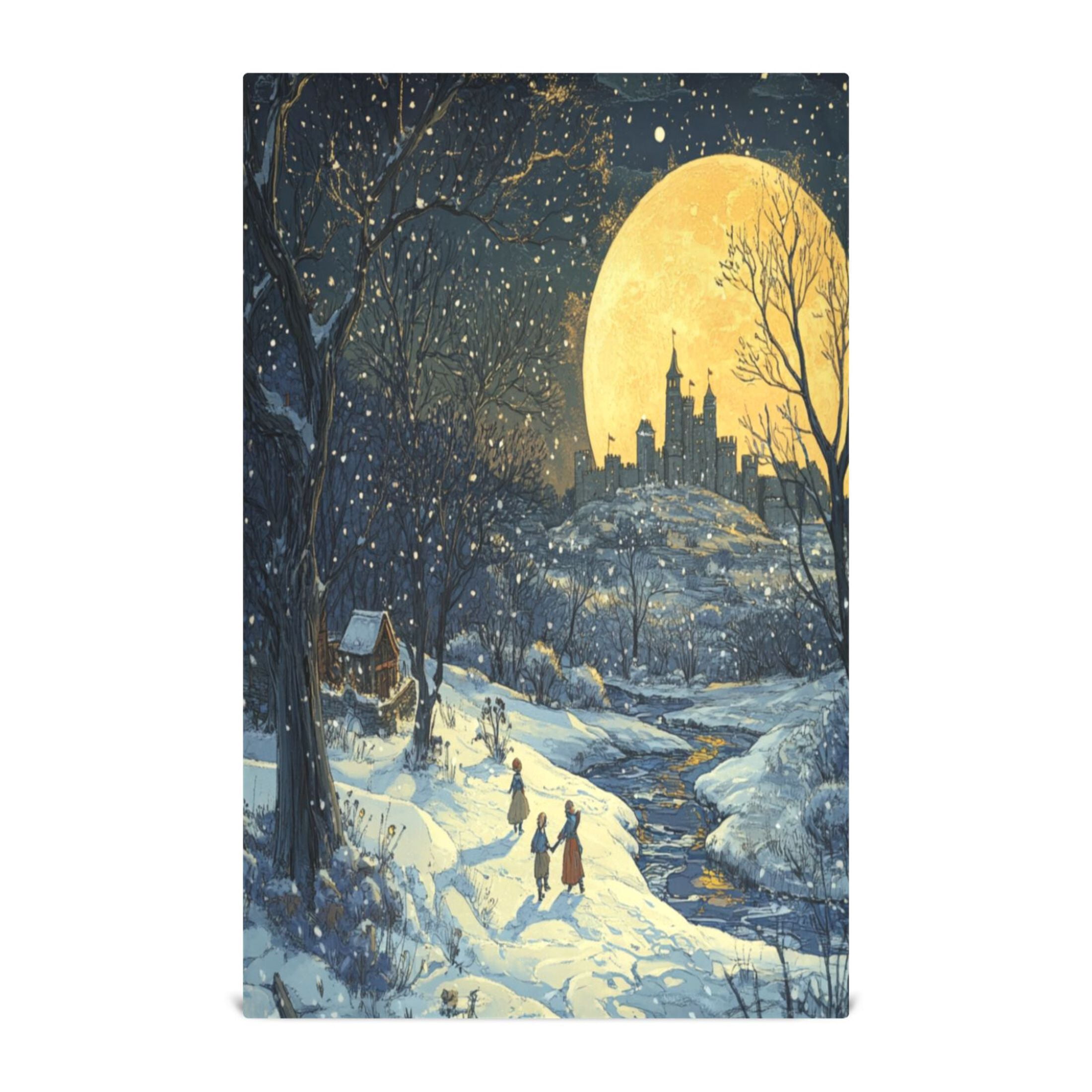 WOBOGO Winter Village Scenery Kitchen Towel 6 Piece Large Cotton ...