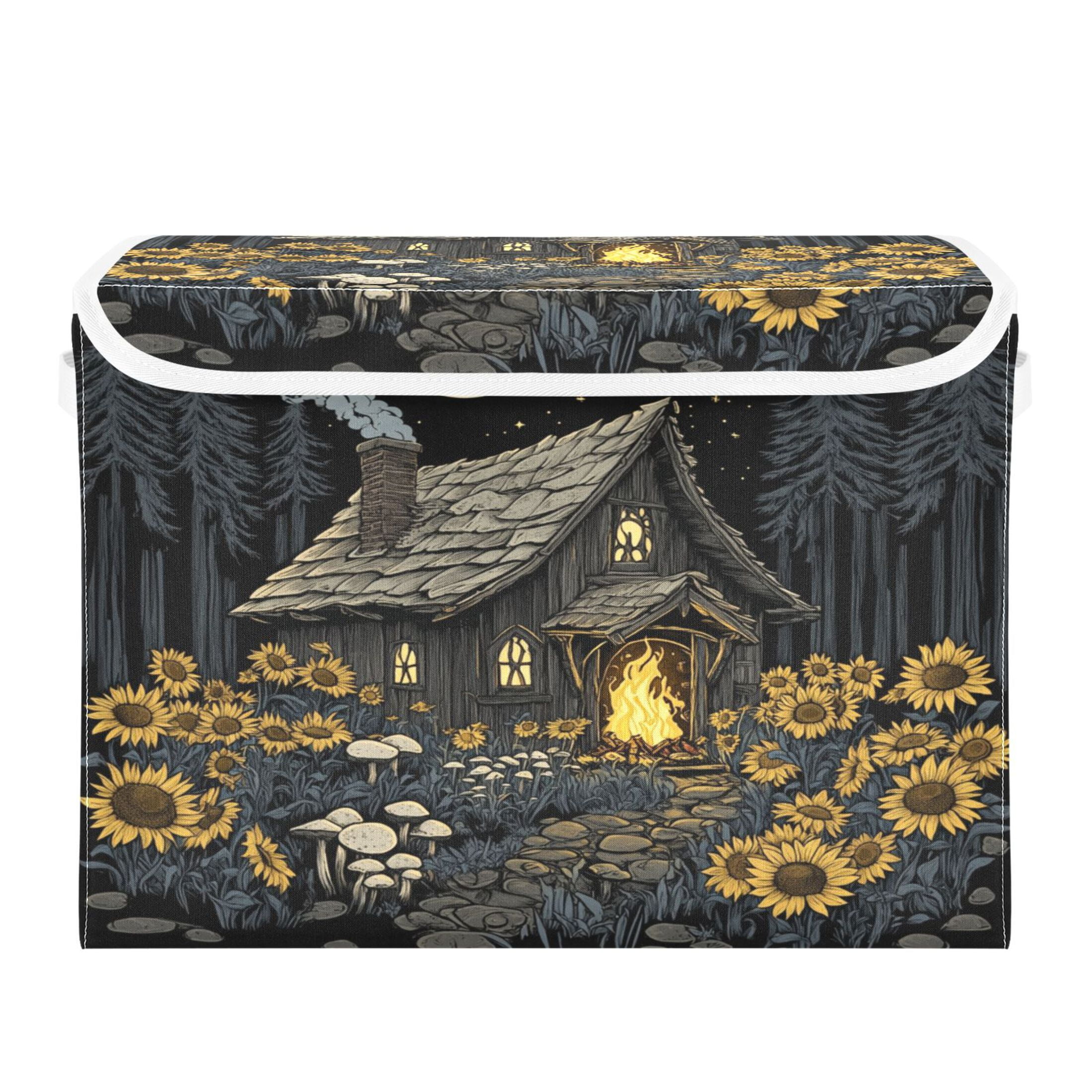 WOBOGO Witch Hut Large Collapsible Storage Box Flip Lid Fabric ...