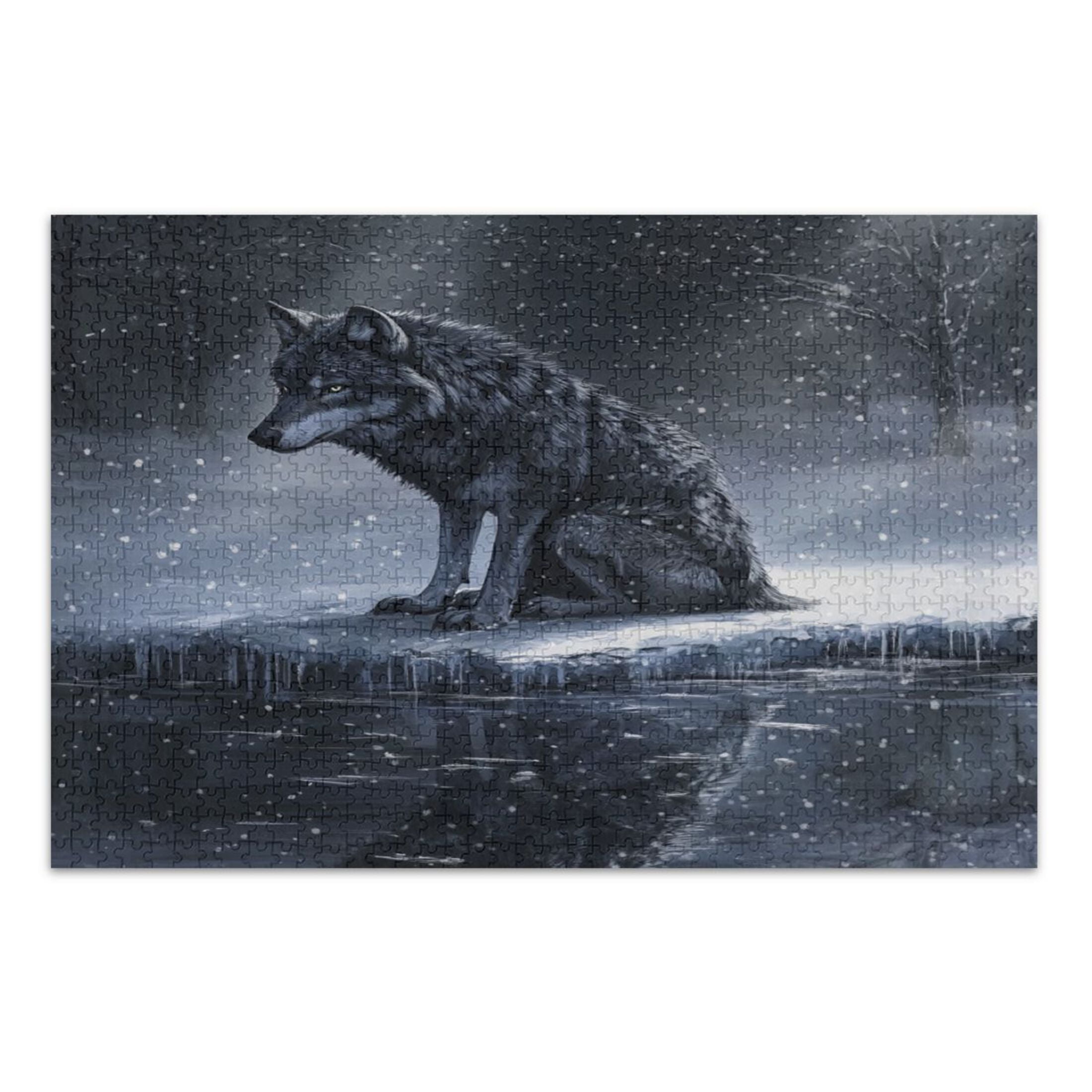 WOBOGO Wolf King in The Snow Jigsaw Puzzle Challenge 500 Piece Jigsaw ...