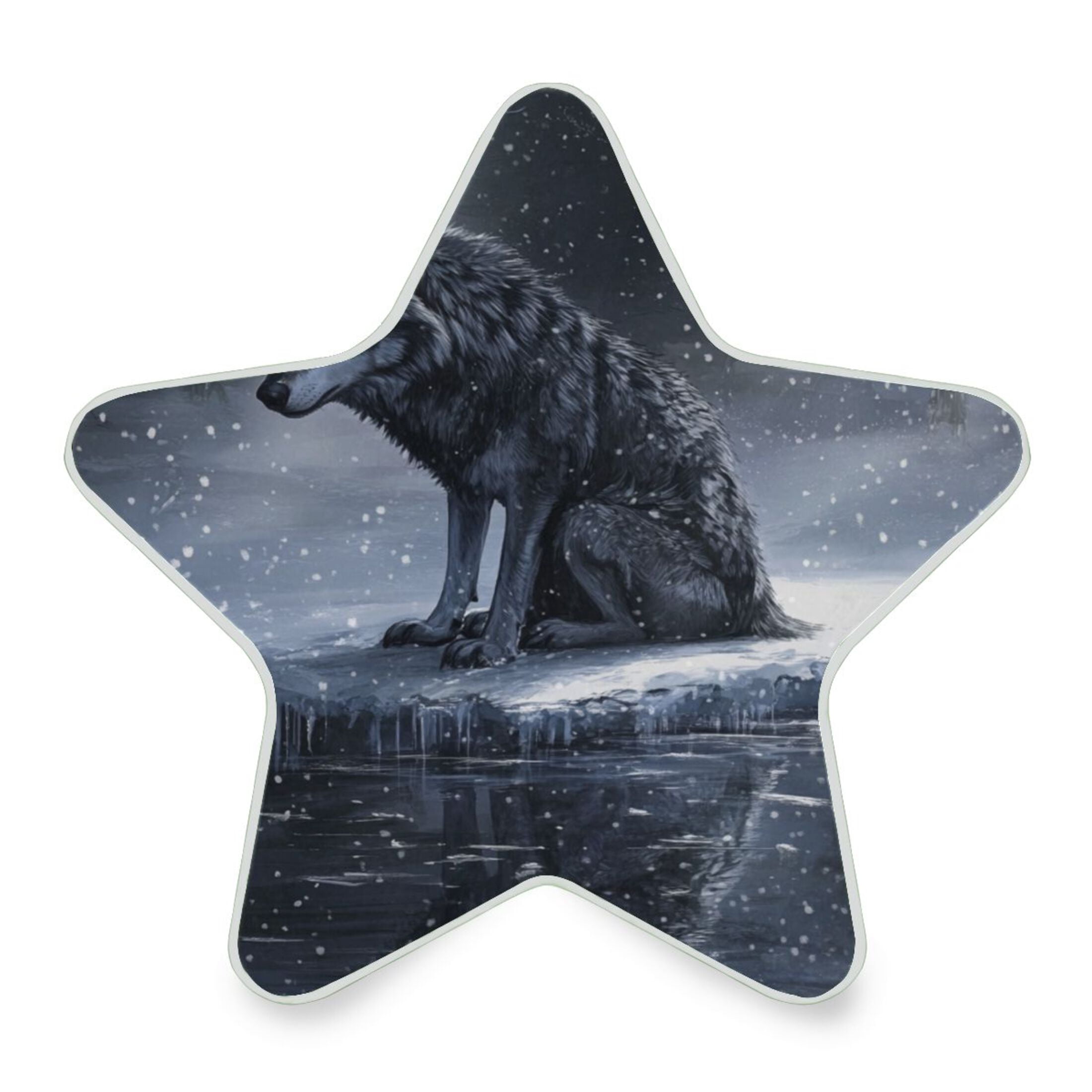WOBOGO Wolf King in The Snow LED Star Night Light 0.2 Watt Wall Plug ...