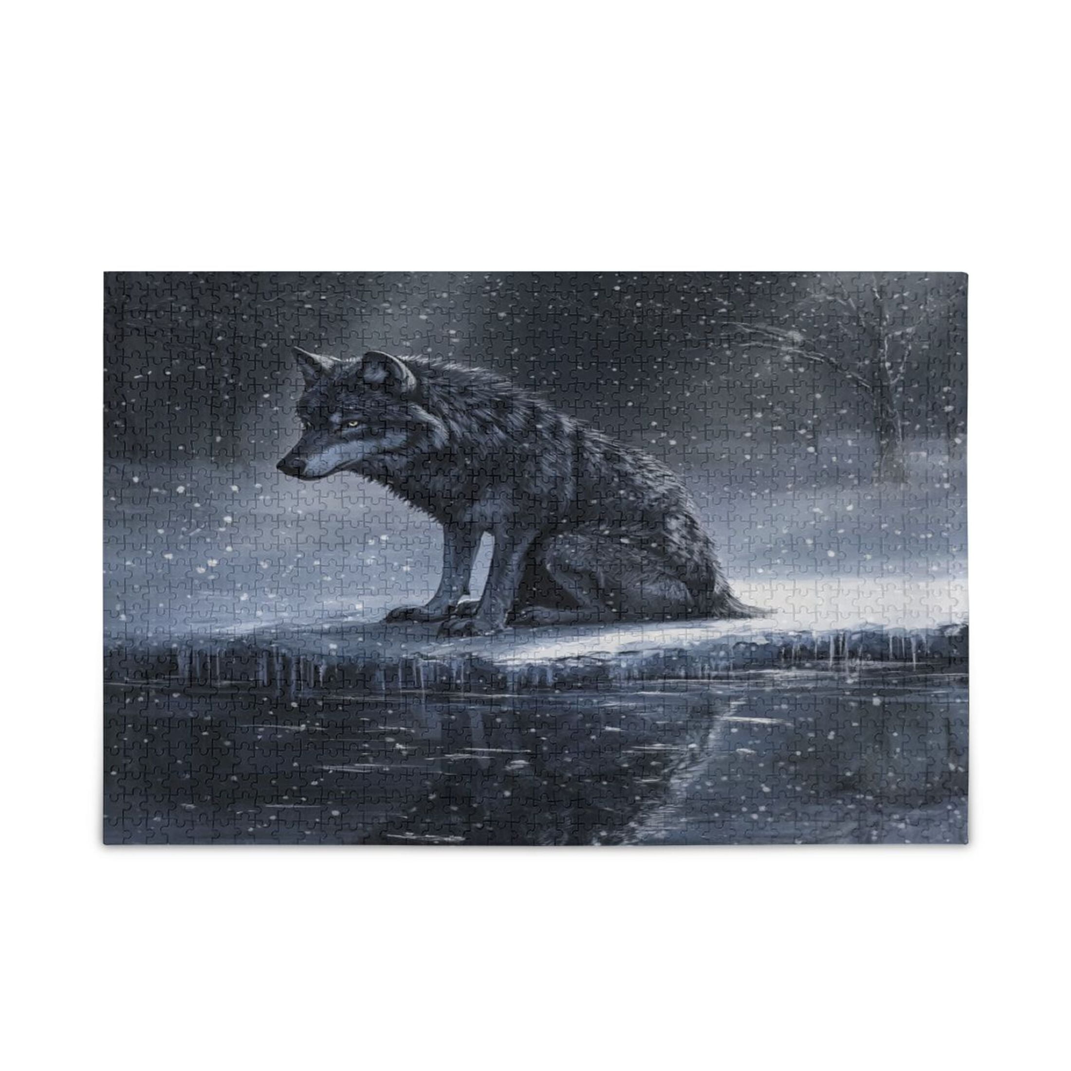 WOBOGO Wolf King in The Snow Puzzle Challenge 500 Piece Jigsaw Suitable ...