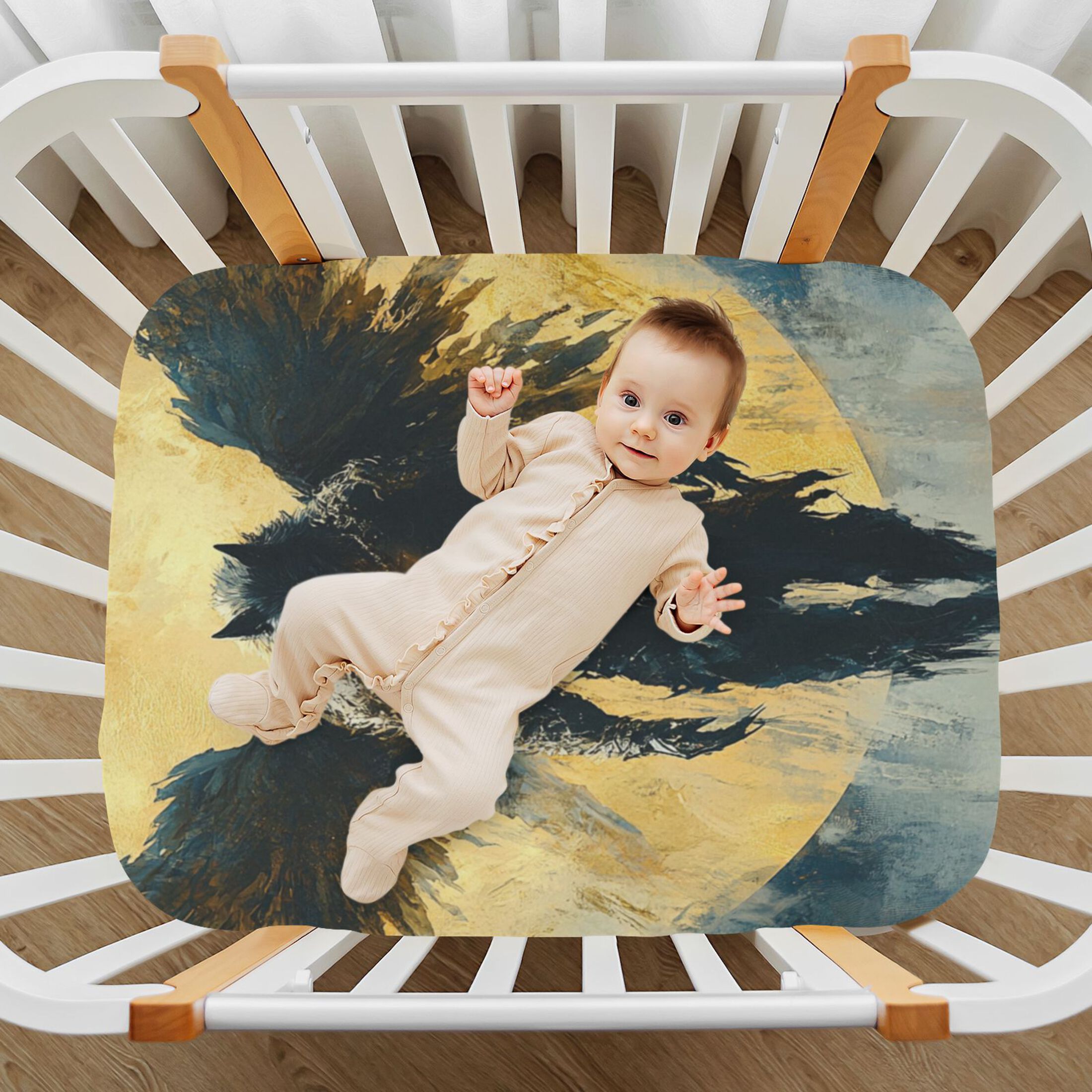 WOBOGO Wolf Man As An Angel Baby Crib Sheets Super Soft Microfiber ...