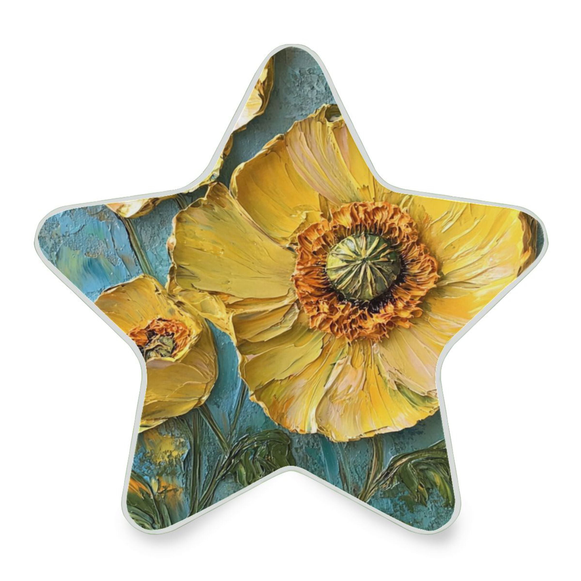 WOBOGO Yellow Flowers Pattern LED Star Night Light 0.2 Watt Wall Plug ...