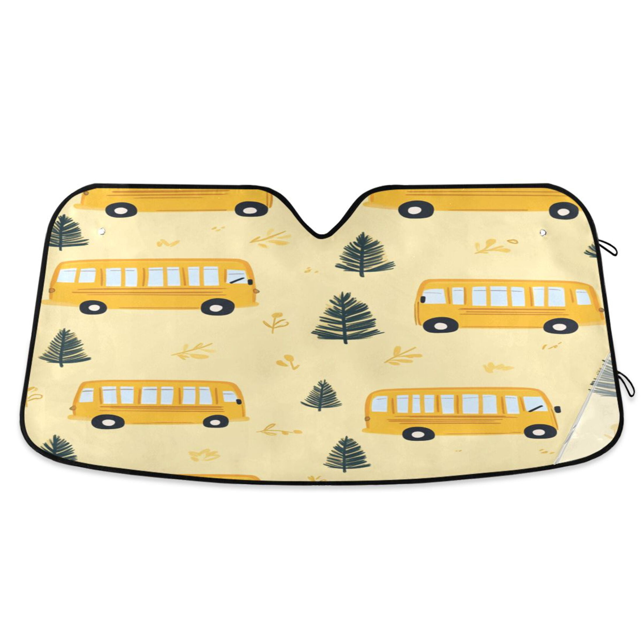 WOBOGO Yellow Kindergarten School Bus Pattern Car Windshield Sunshades ...