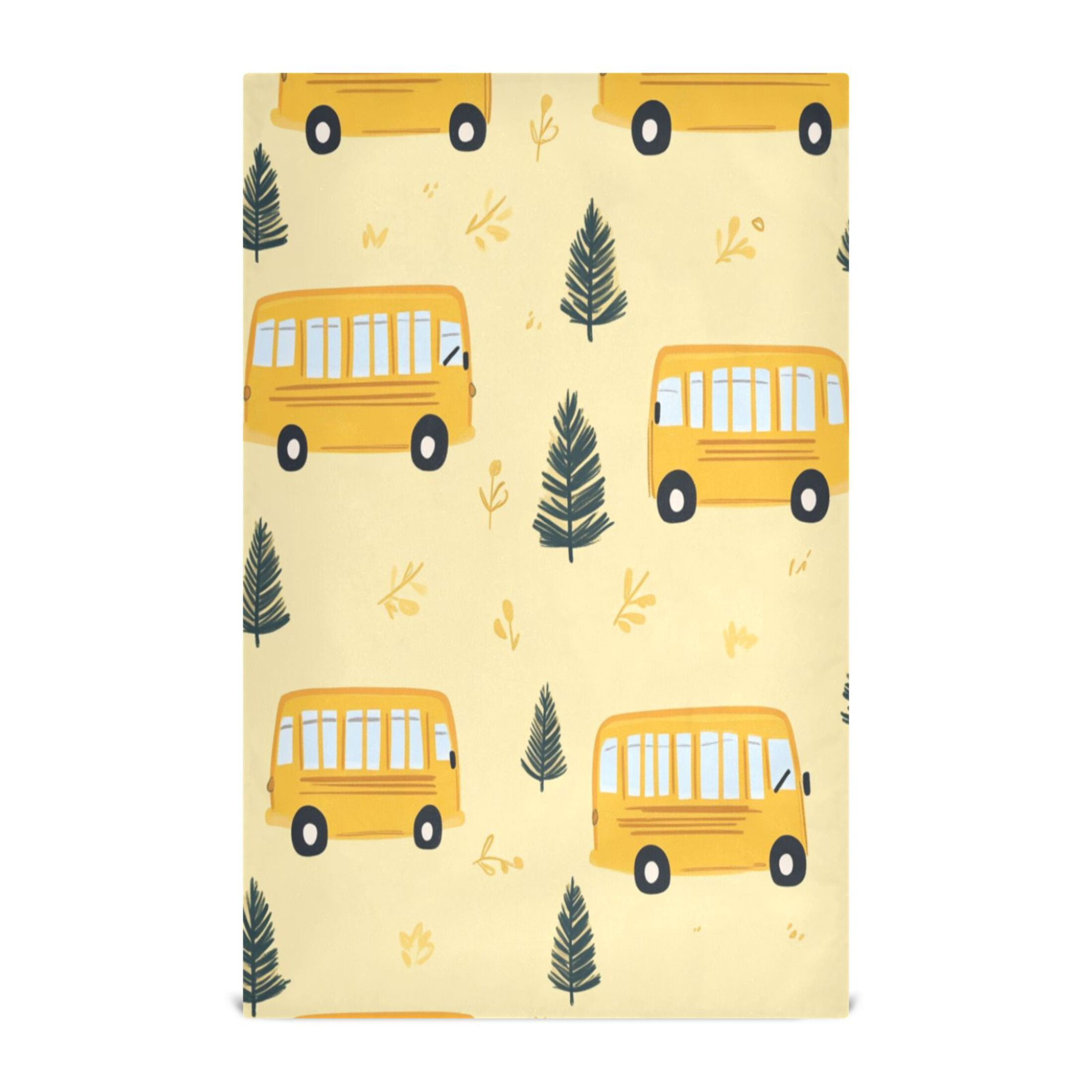 WOBOGO Yellow Kindergarten School Bus Pattern Kitchen Towel 1 Piece ...