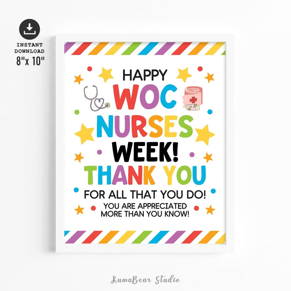 WOC Nurse Week Sign Printable, Happy WOC Nurses Week Poster, Wound ...