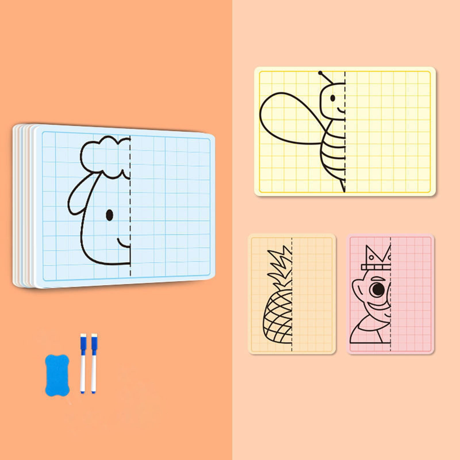 WOCACHI 10ml Scribbledo XY Graph Lap Boards 9” X 12” for Student and Classroom Use Math White ...