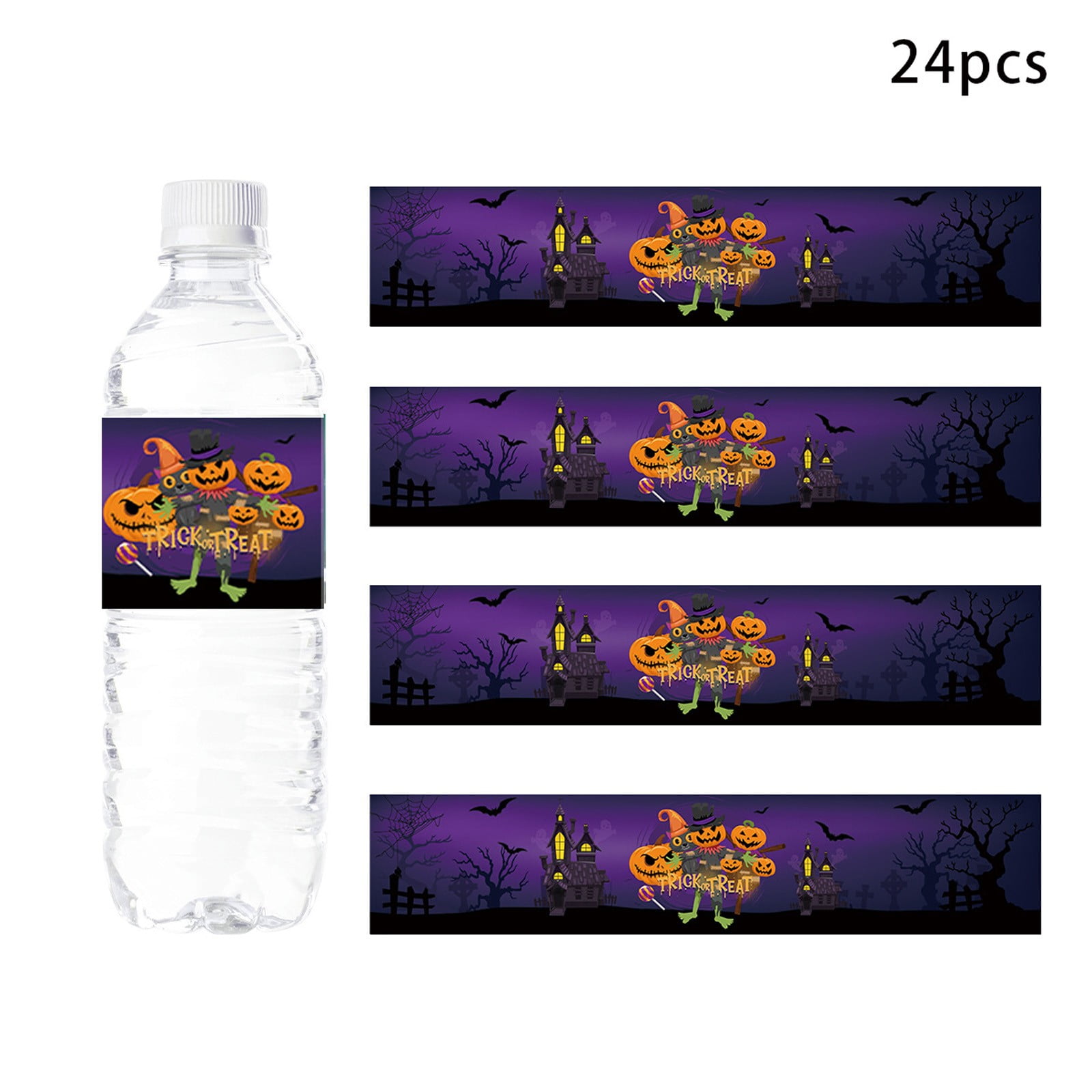 WOCACHI 24 Pieces Halloween Water Bottle Labels Water Bottle Labels ...